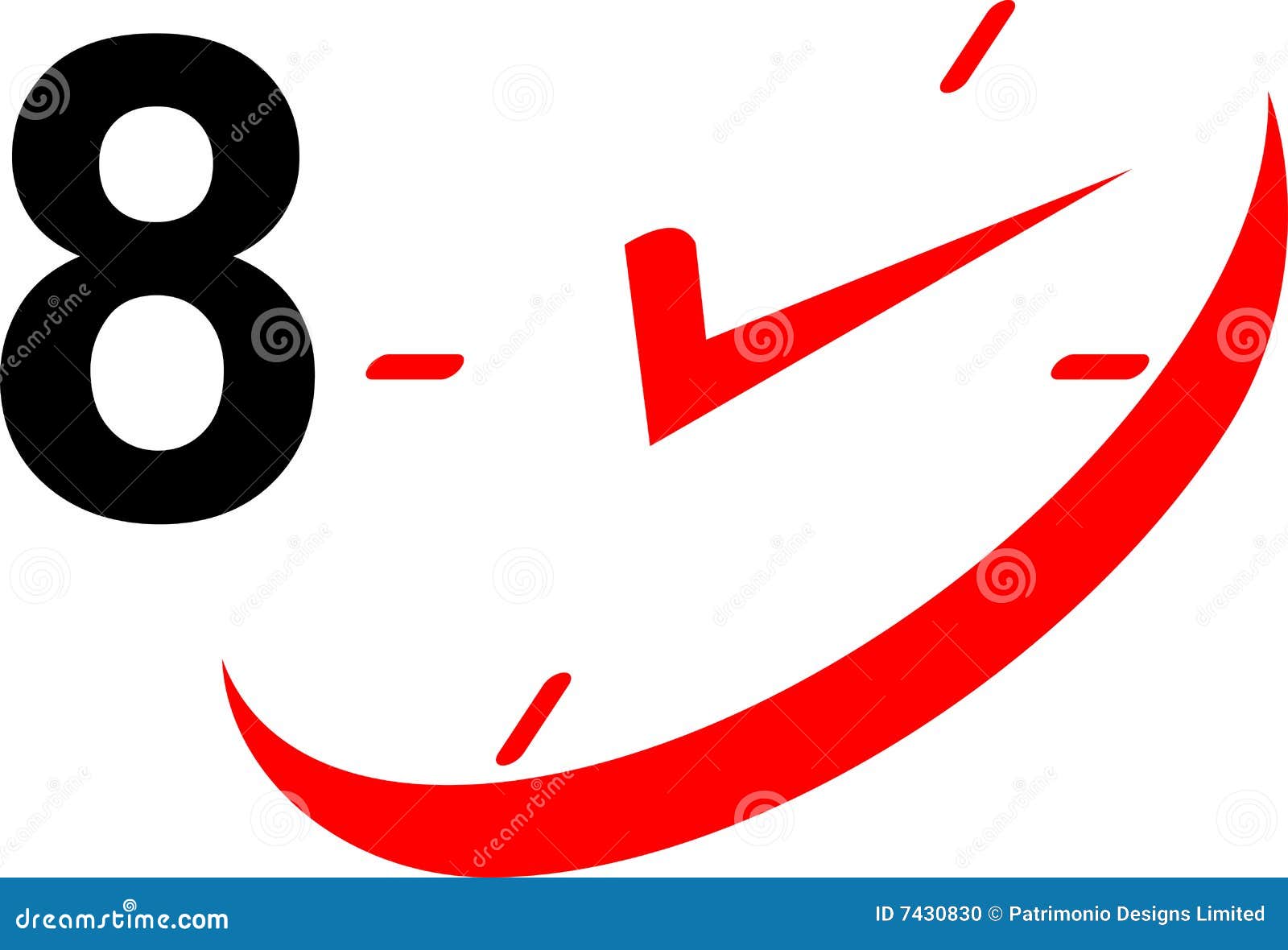 Het Pictogram Van De 8 Uurklok Stock Illustratie - Illustration of ...