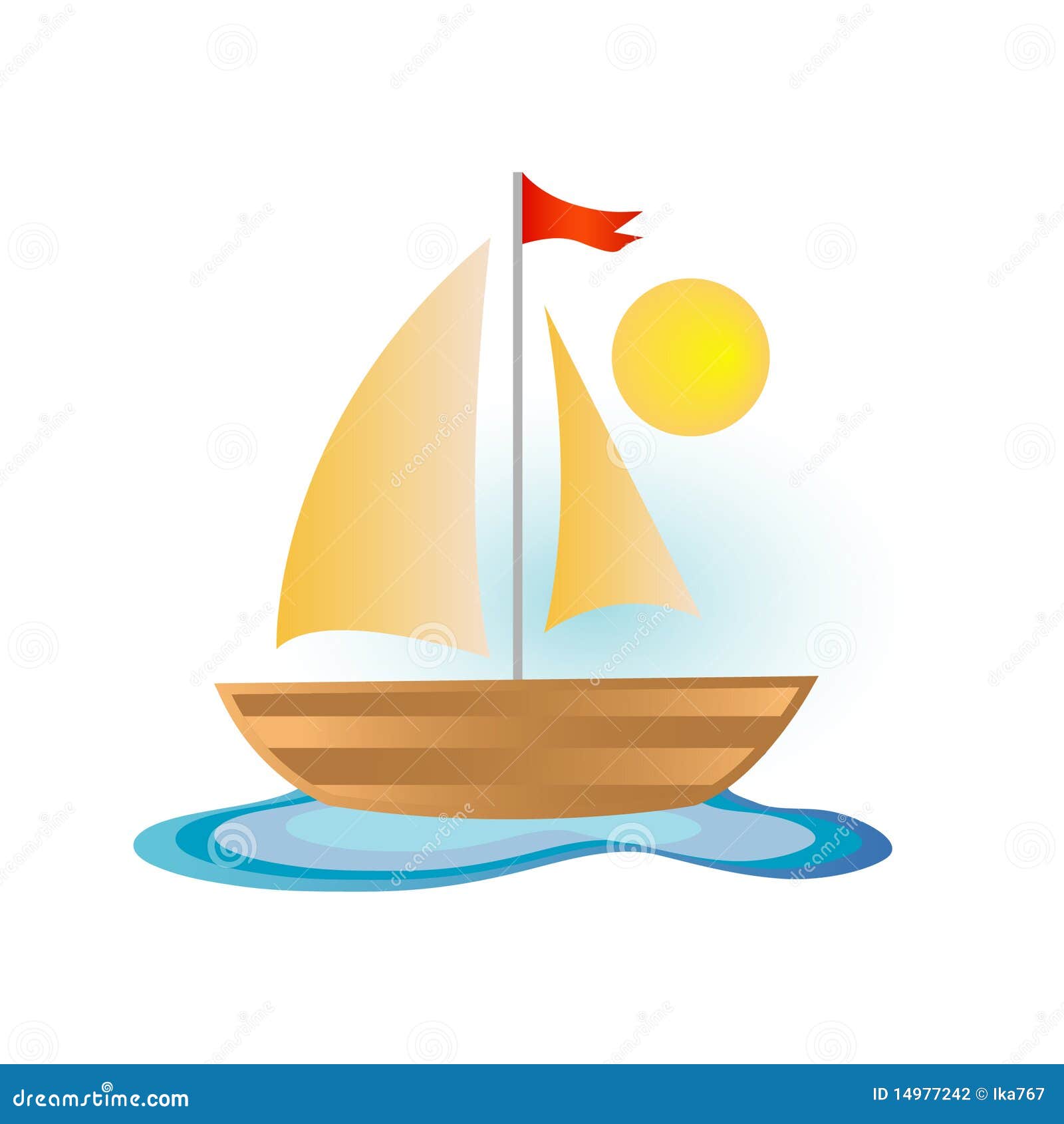 Het pictogram van de boot vector illustratie. Illustration of zeil ...