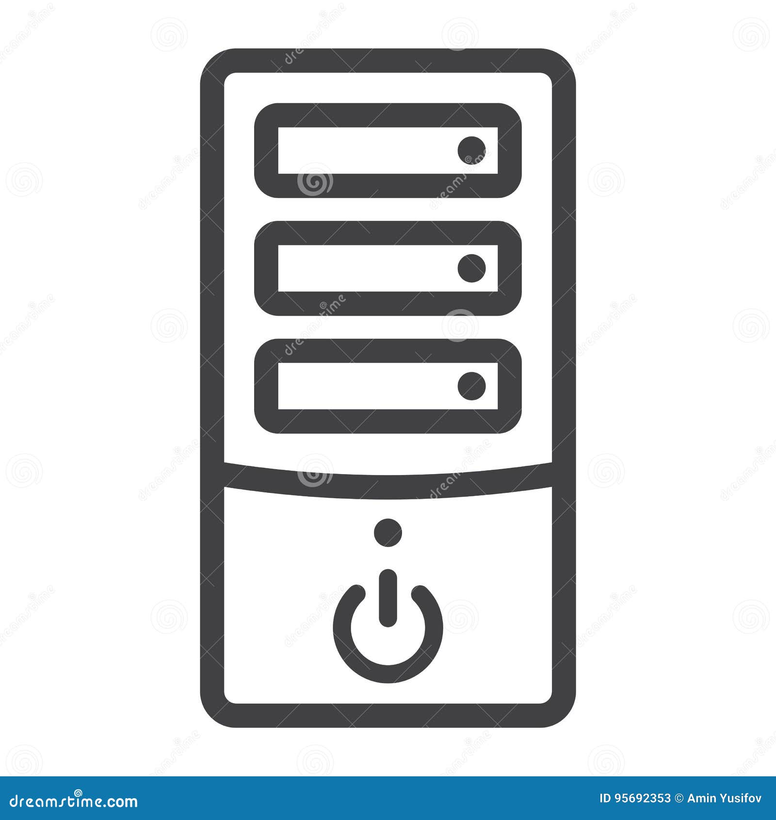 Het Pictogram Van De Computerlijn, PC En Bureau Vector Illustratie ...
