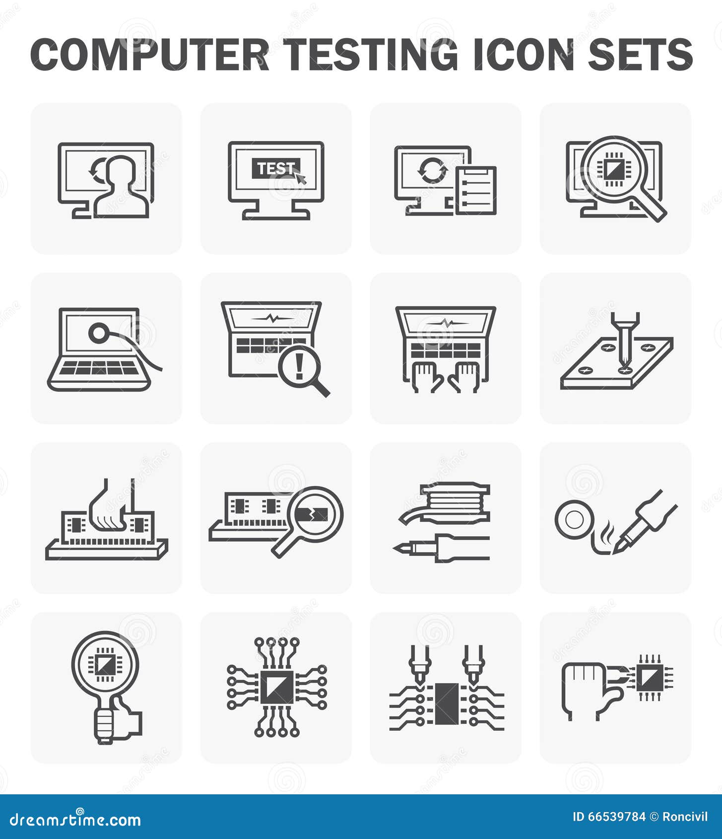 Het Pictogram Van De Computertest Vector Illustratie - Illustration of ...