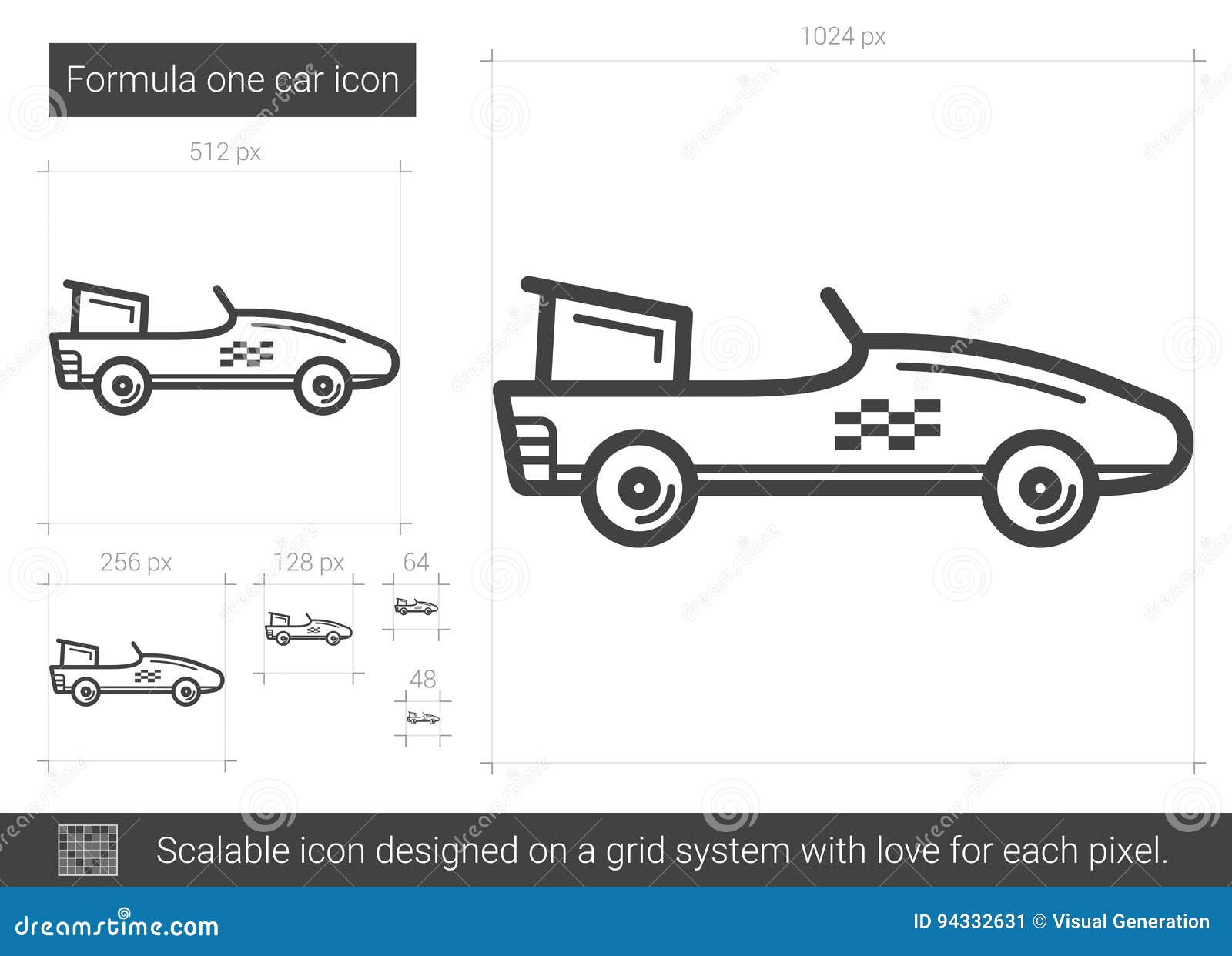 Het Pictogram Van De De Autolijn Van Formule 1 Vector Illustratie ...
