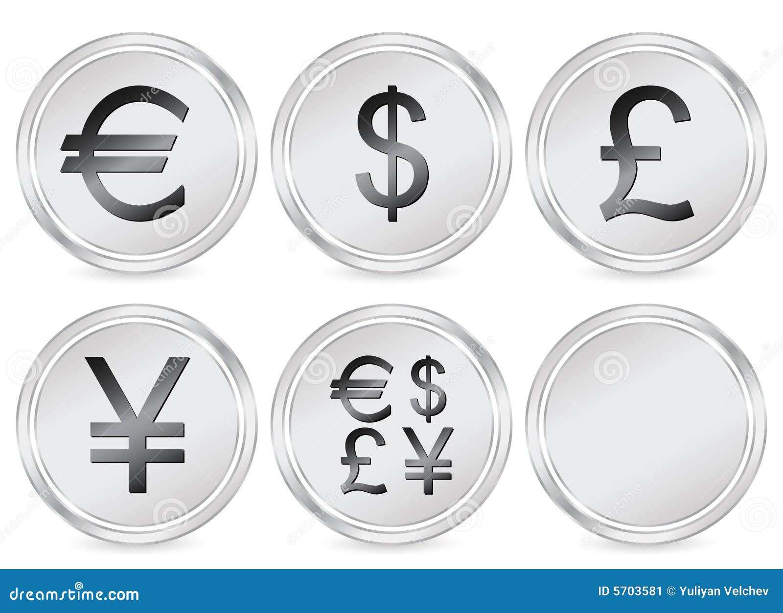 Het Pictogram Van De De Symbolencirkel Van Het Geld Vector Illustratie ...