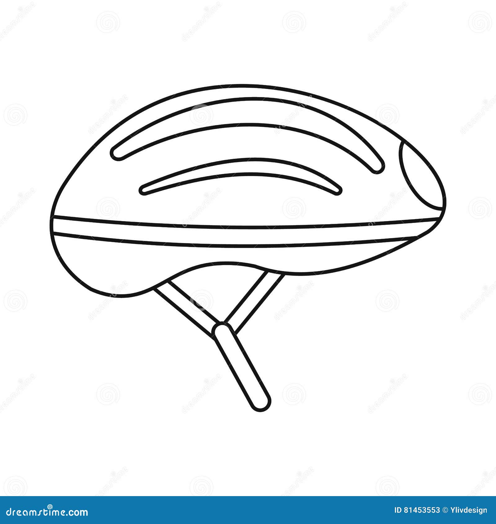 Het Pictogram Van De Fietshelm, Overzichtsstijl Vector Illustratie ...