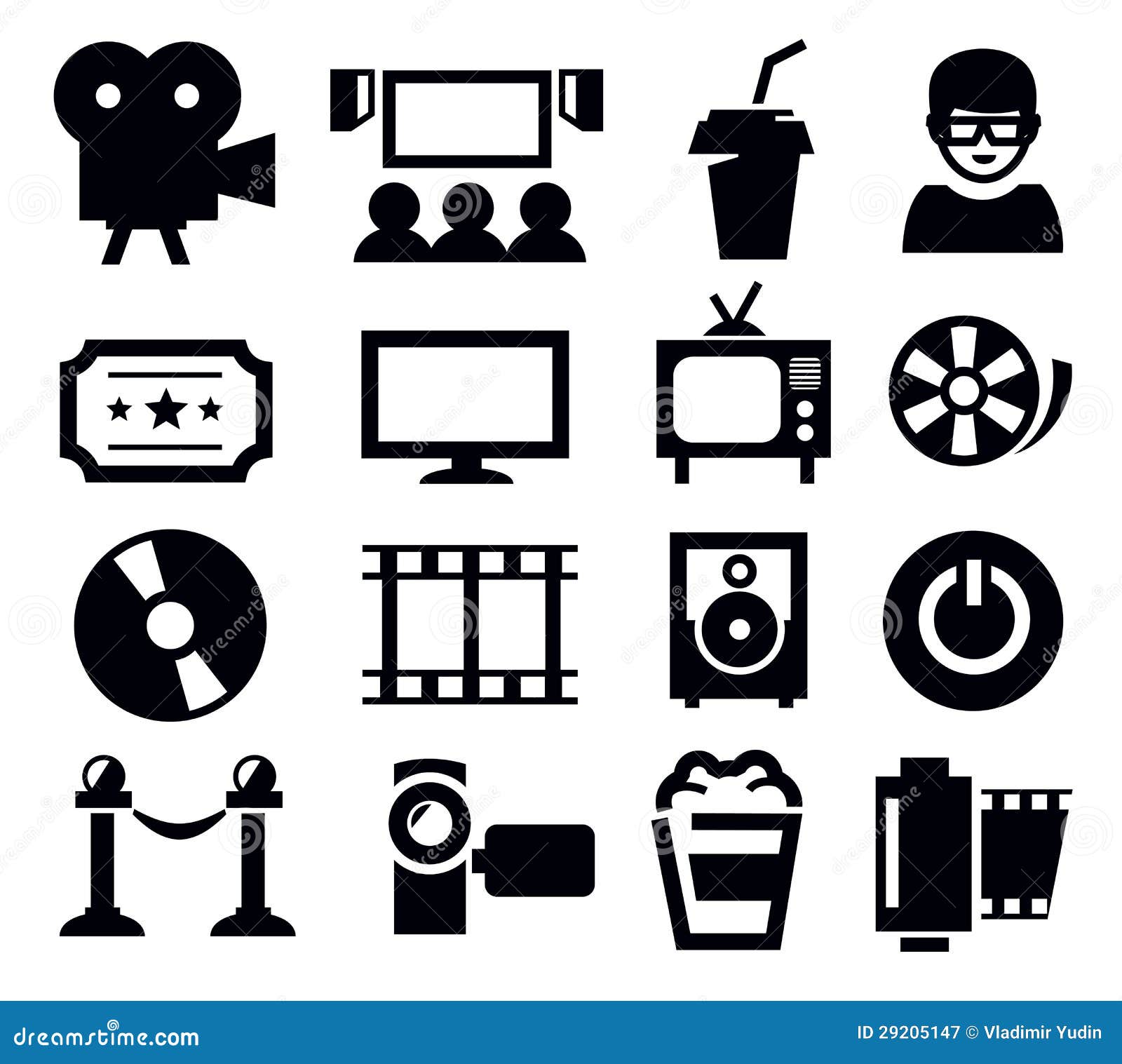 Het pictogram van de film vector illustratie. Illustration of bioskoop ...