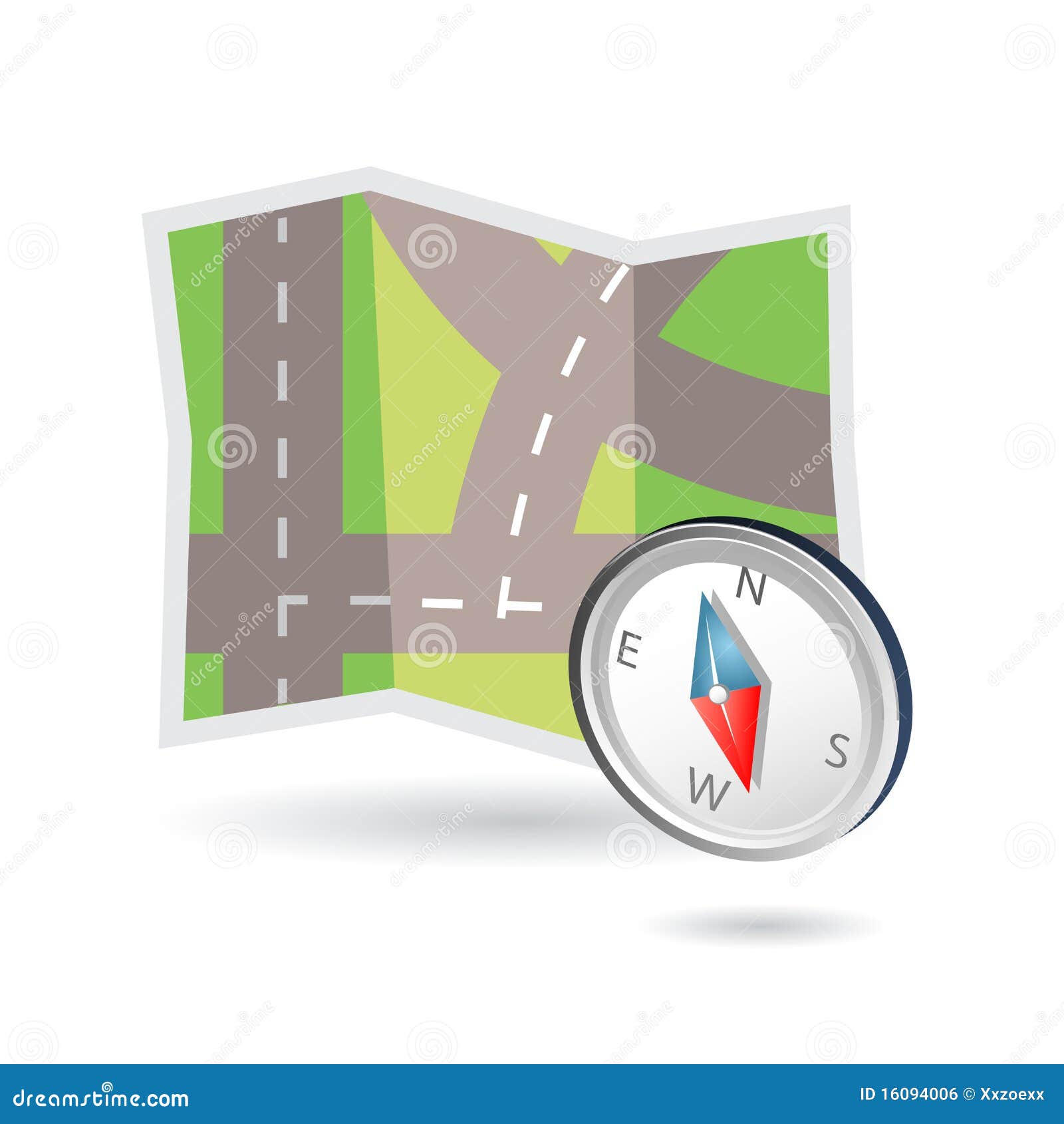 Het Pictogram Van De Kaart En Van Het Kompas Vector Illustratie ...