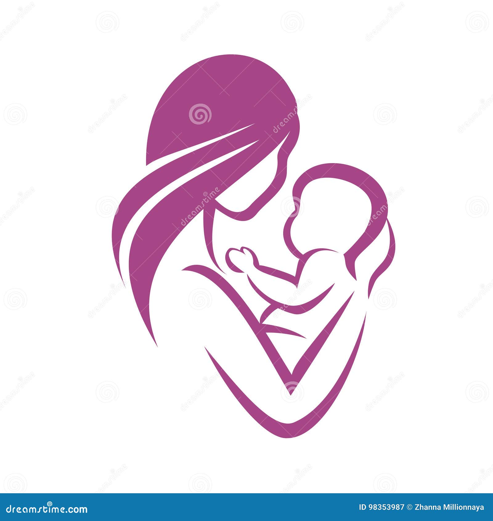 Het Pictogram Van De Moeder En Van De Baby Vector Illustratie ...