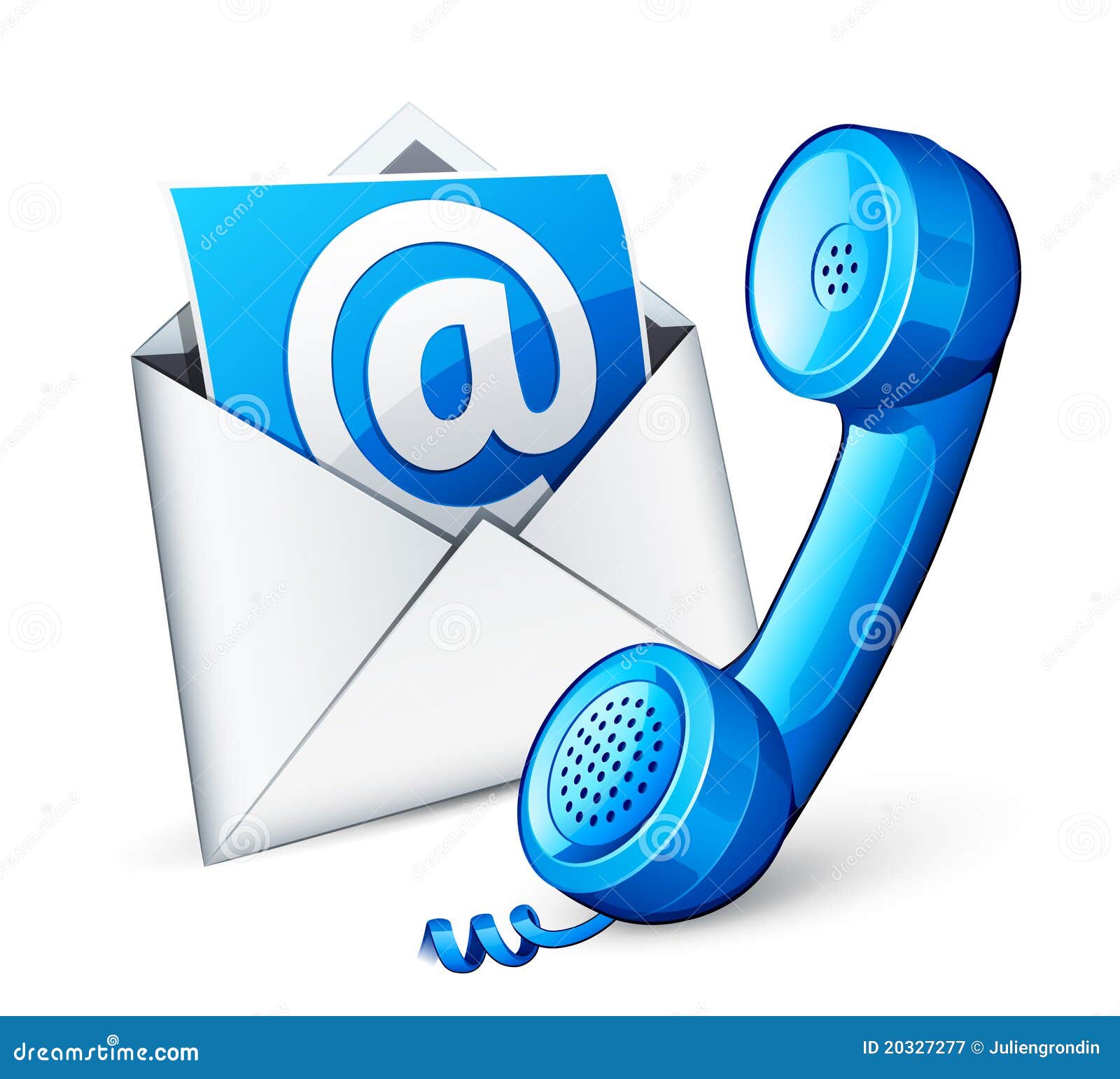 Het Pictogram Van De Post En Blauwe Telefoon Vector Illustratie ...