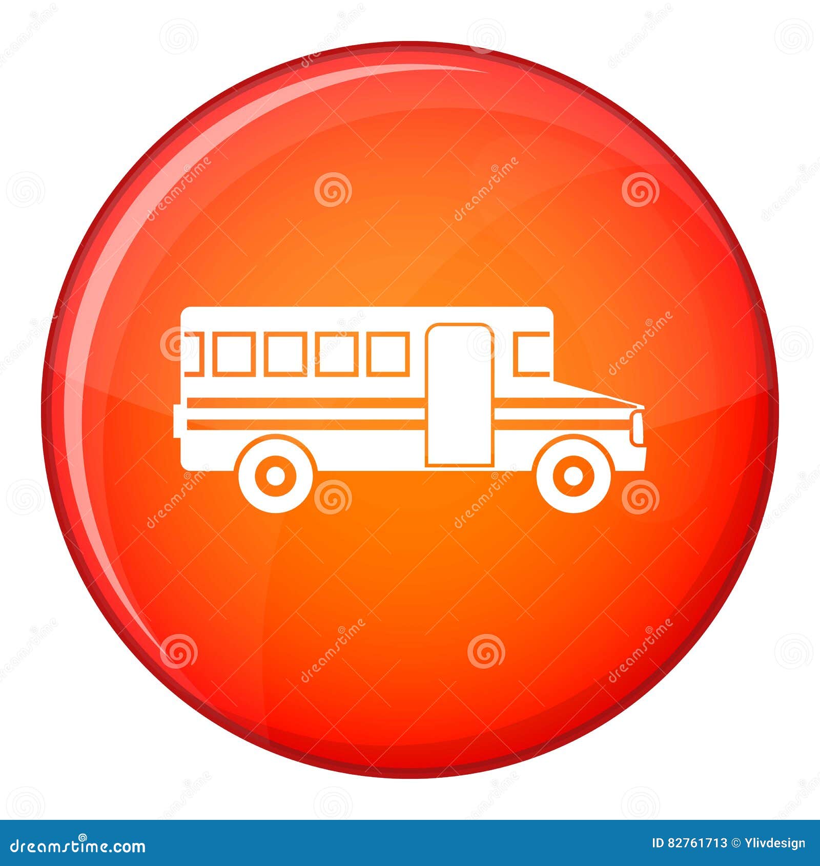 Het Pictogram Van De Schoolbus, Vlakke Stijl Vector Illustratie ...