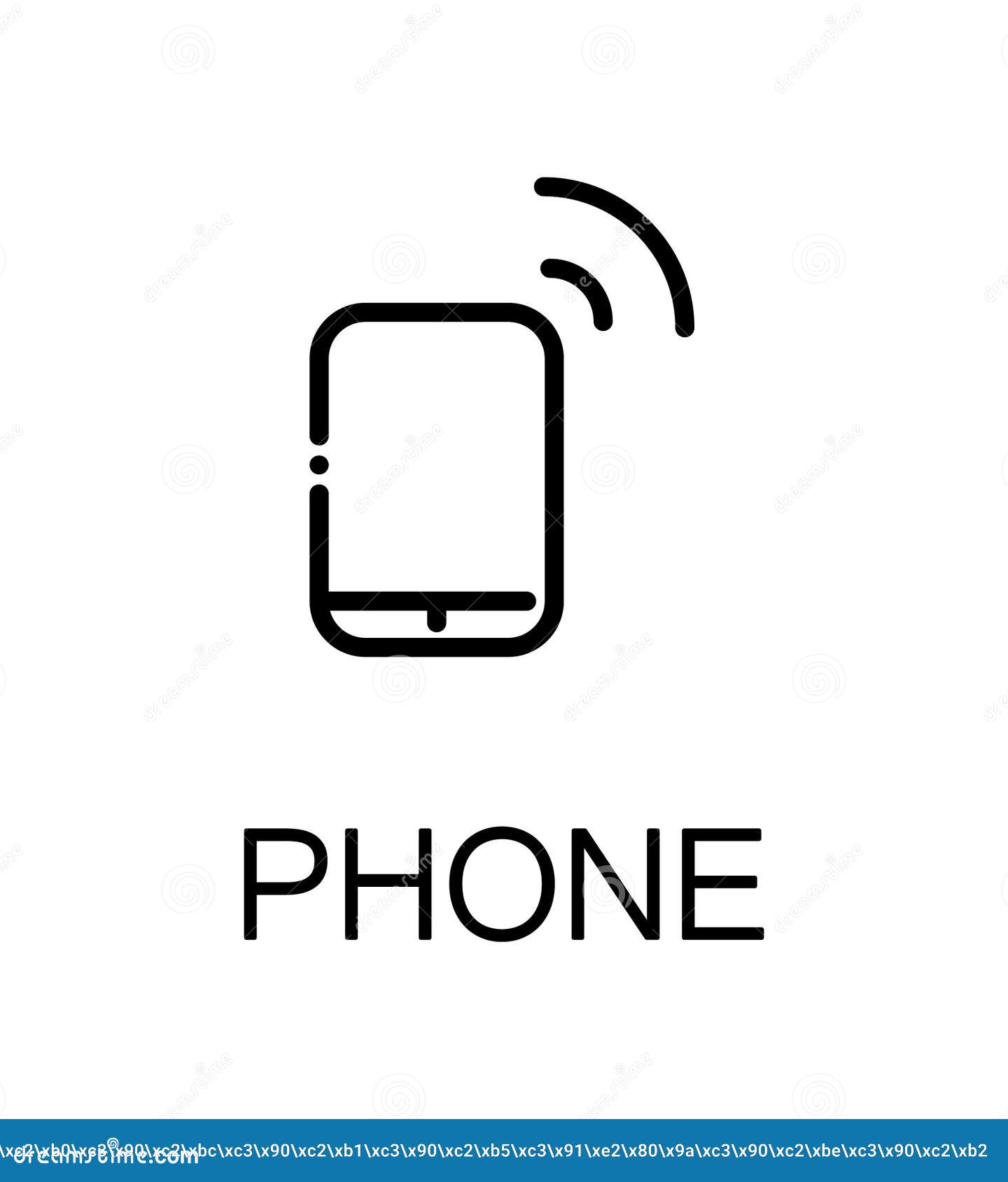 Het Pictogram Van De Telefoonlijn Vector Illustratie - Illustration of ...