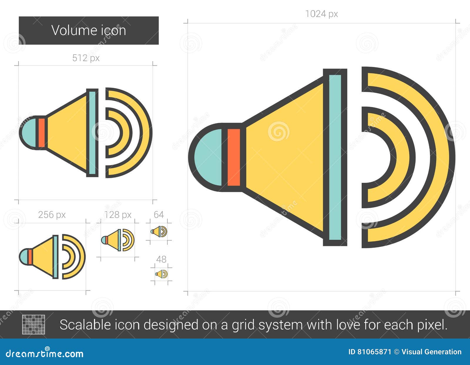 Het Pictogram Van De Volumelijn Vector Illustratie - Illustration of ...