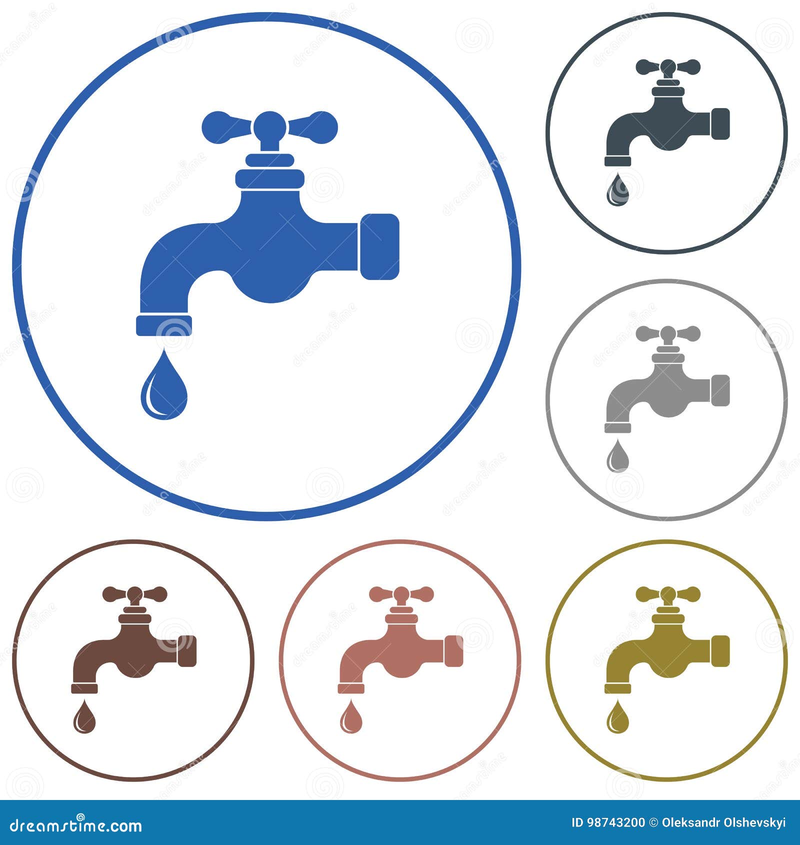 Het Pictogram Van De Waterkraan Vector Illustratie - Illustration of ...