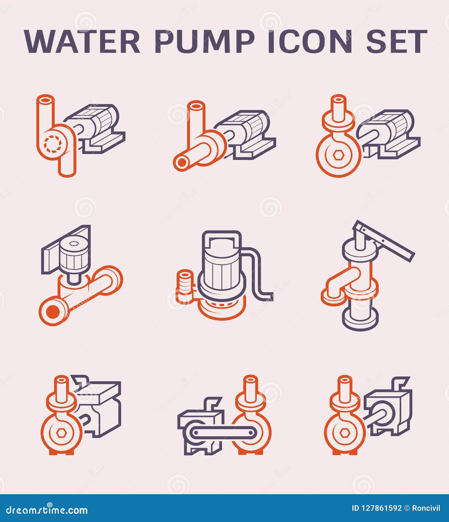 Het Pictogram Van De Waterpomp Vector Illustratie - Illustration of ...