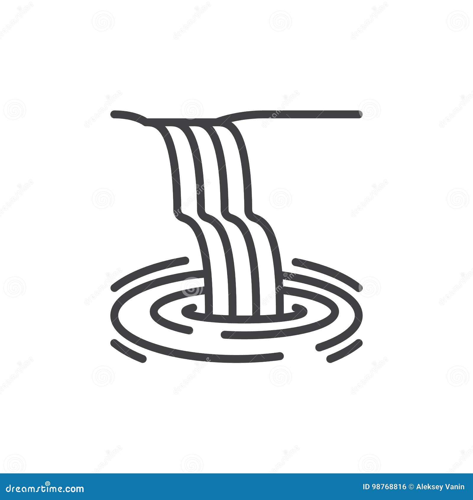 Het Pictogram Van De Watervallijn Vector Illustratie - Illustration of ...