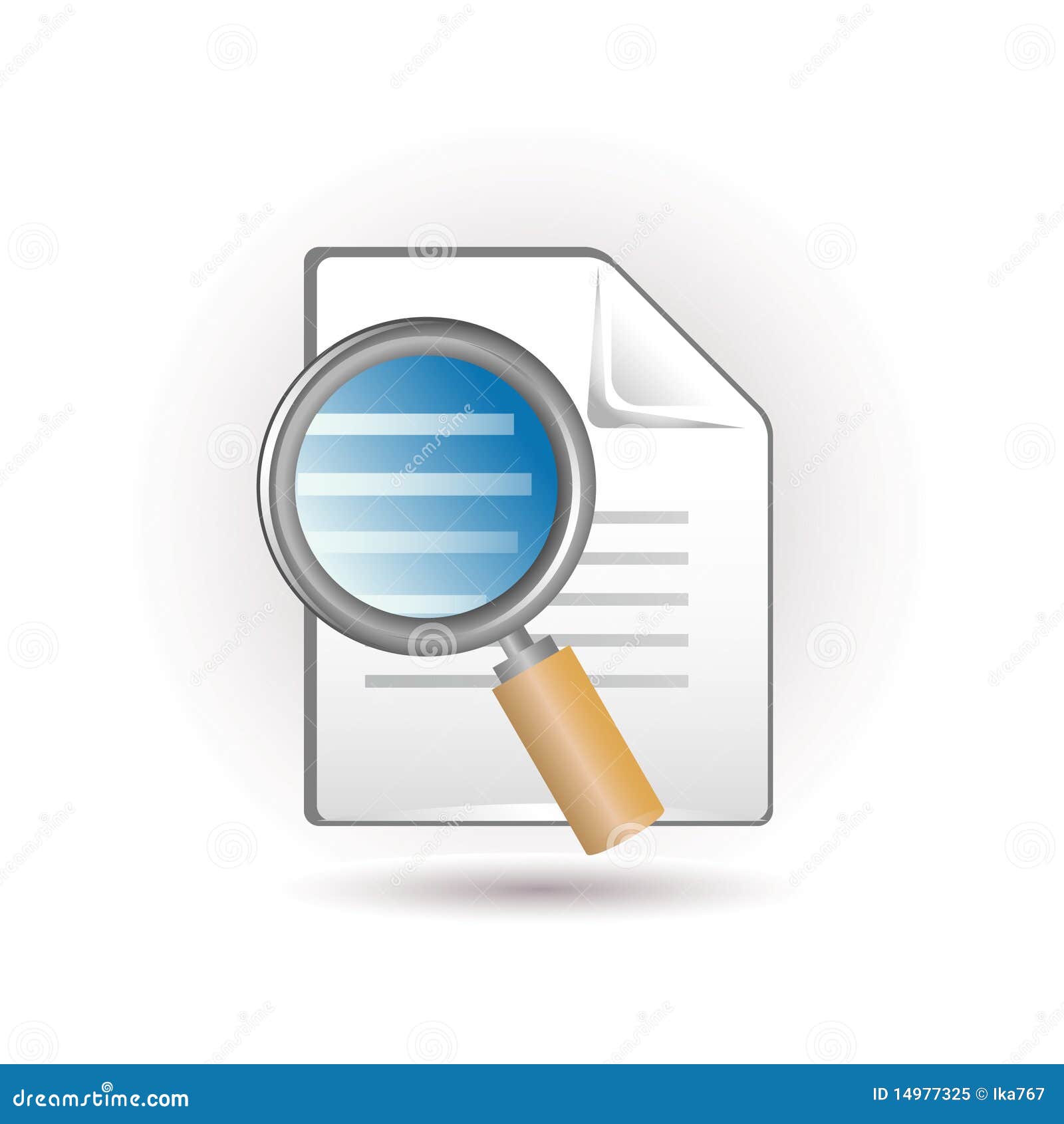 Het Pictogram Van Het Document En Van Het Vergrootglas Vector ...