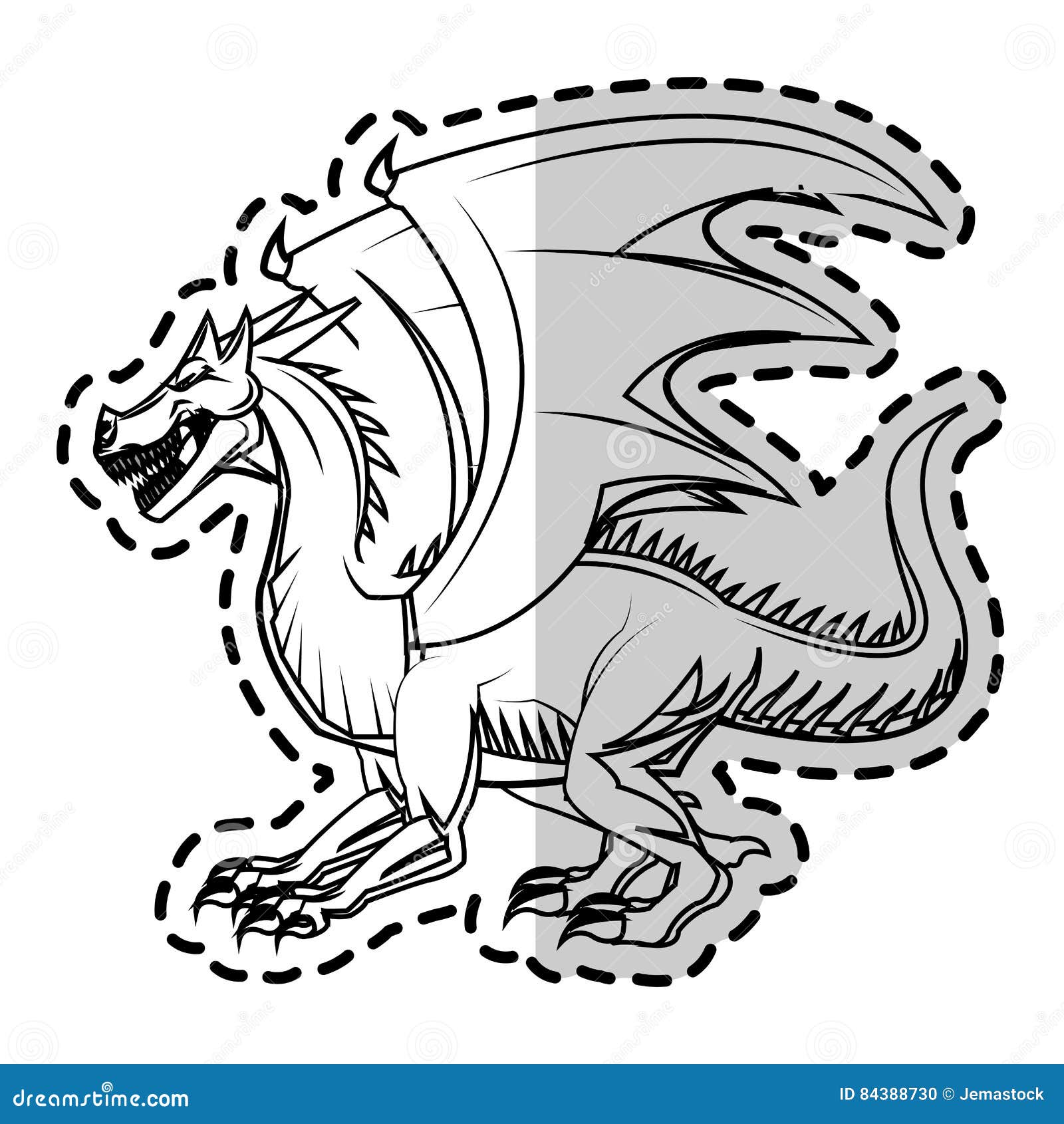 Het Pictogram Van Het Draakbeeldverhaal Vector Illustratie ...