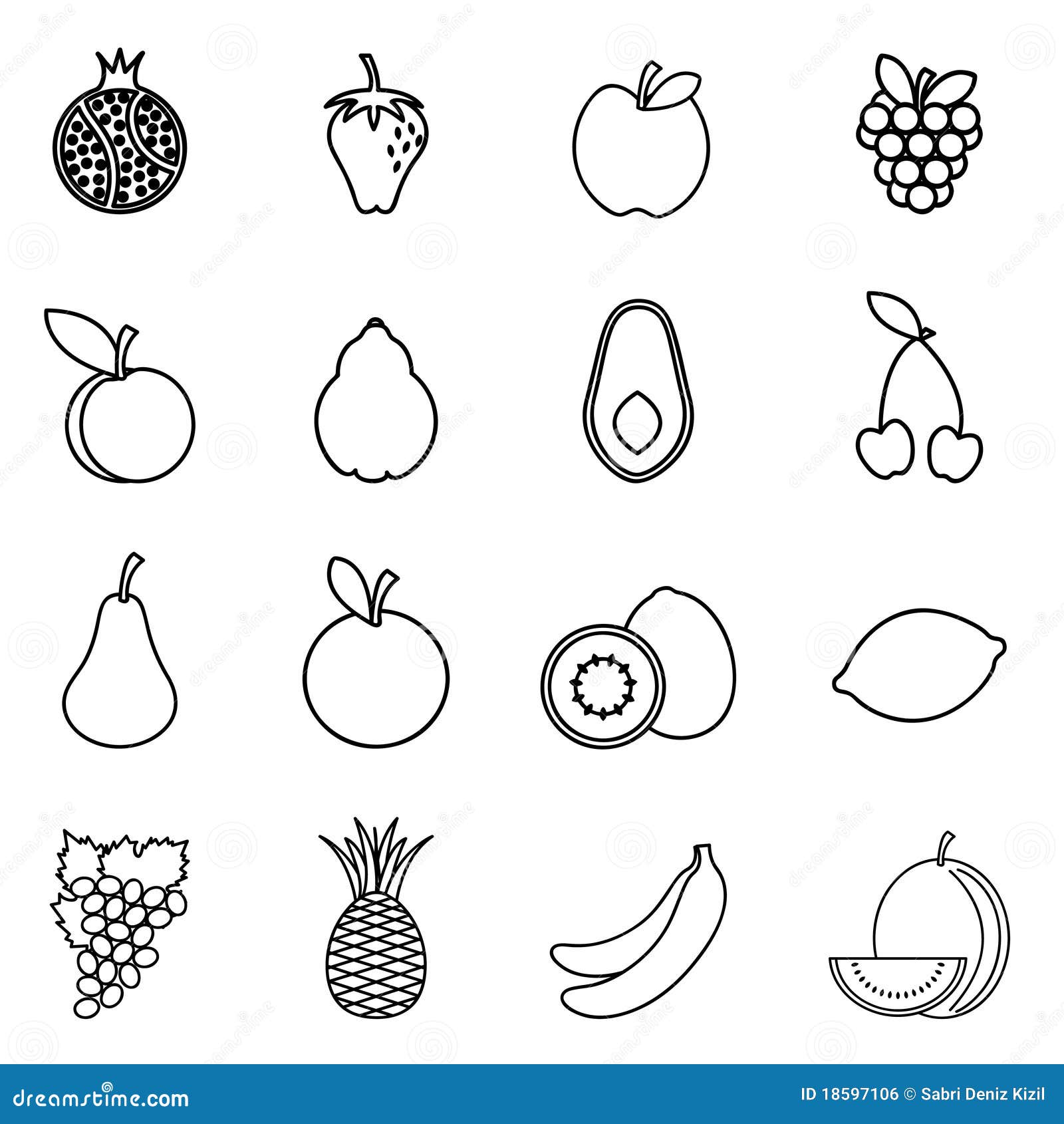Het Pictogram Van Het Fruit Vector Illustratie - Illustration of appel ...