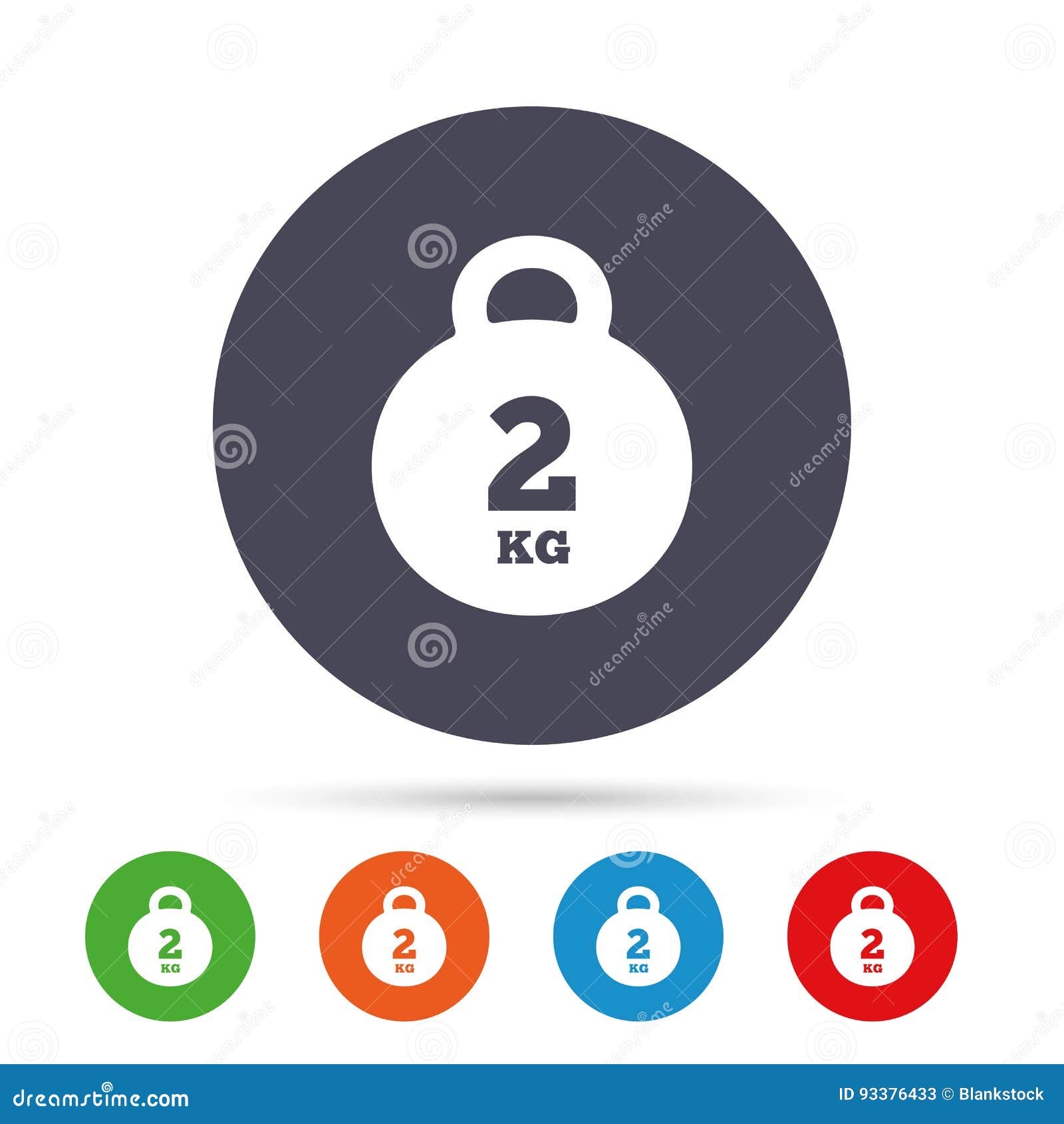 Het Pictogram Van Het Gewichtsteken 2 Kilogram Kg Postgewicht Vector ...