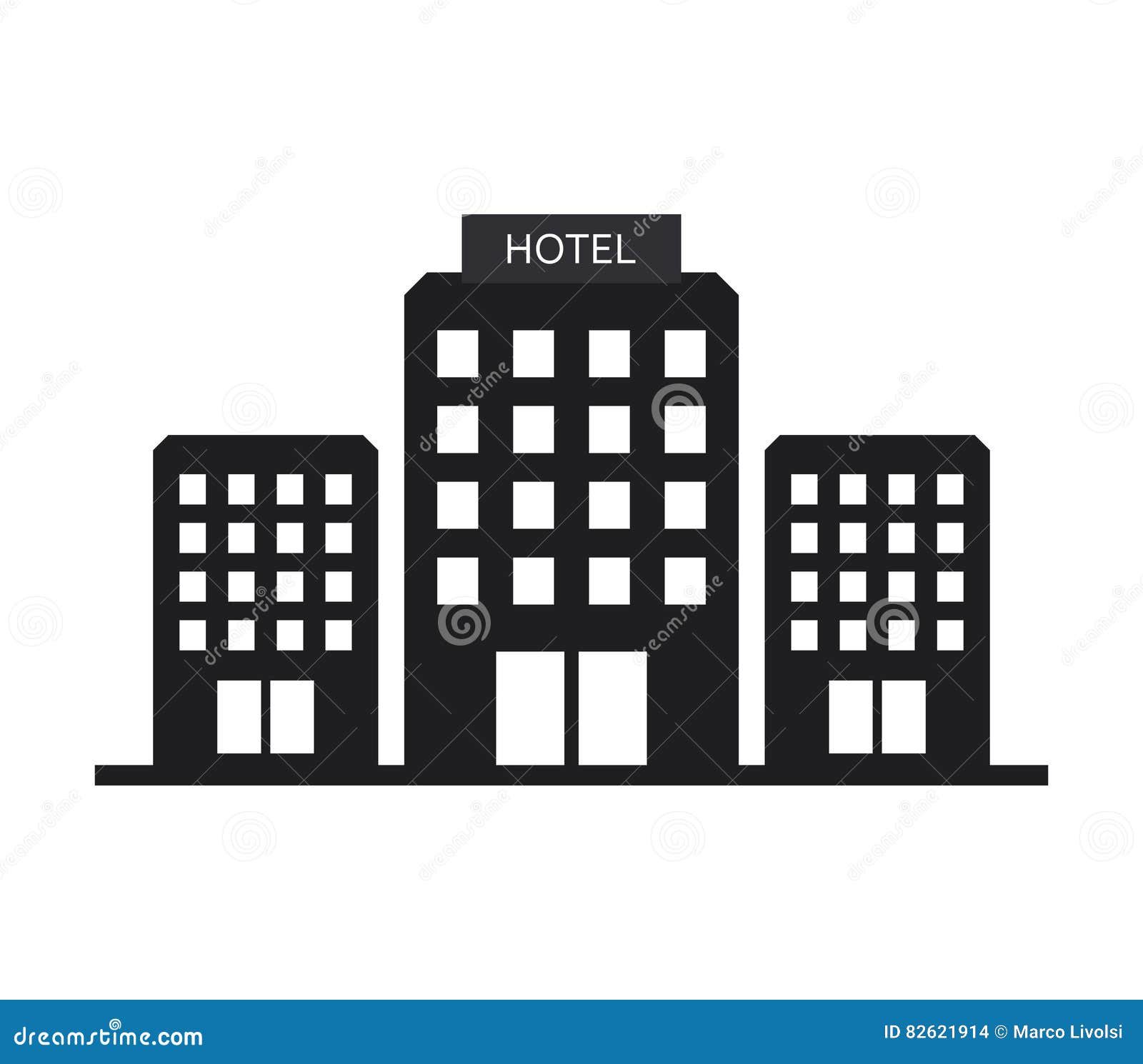 Het Pictogram Van Het Hotel Stock Illustratie - Illustration of ontwerp ...