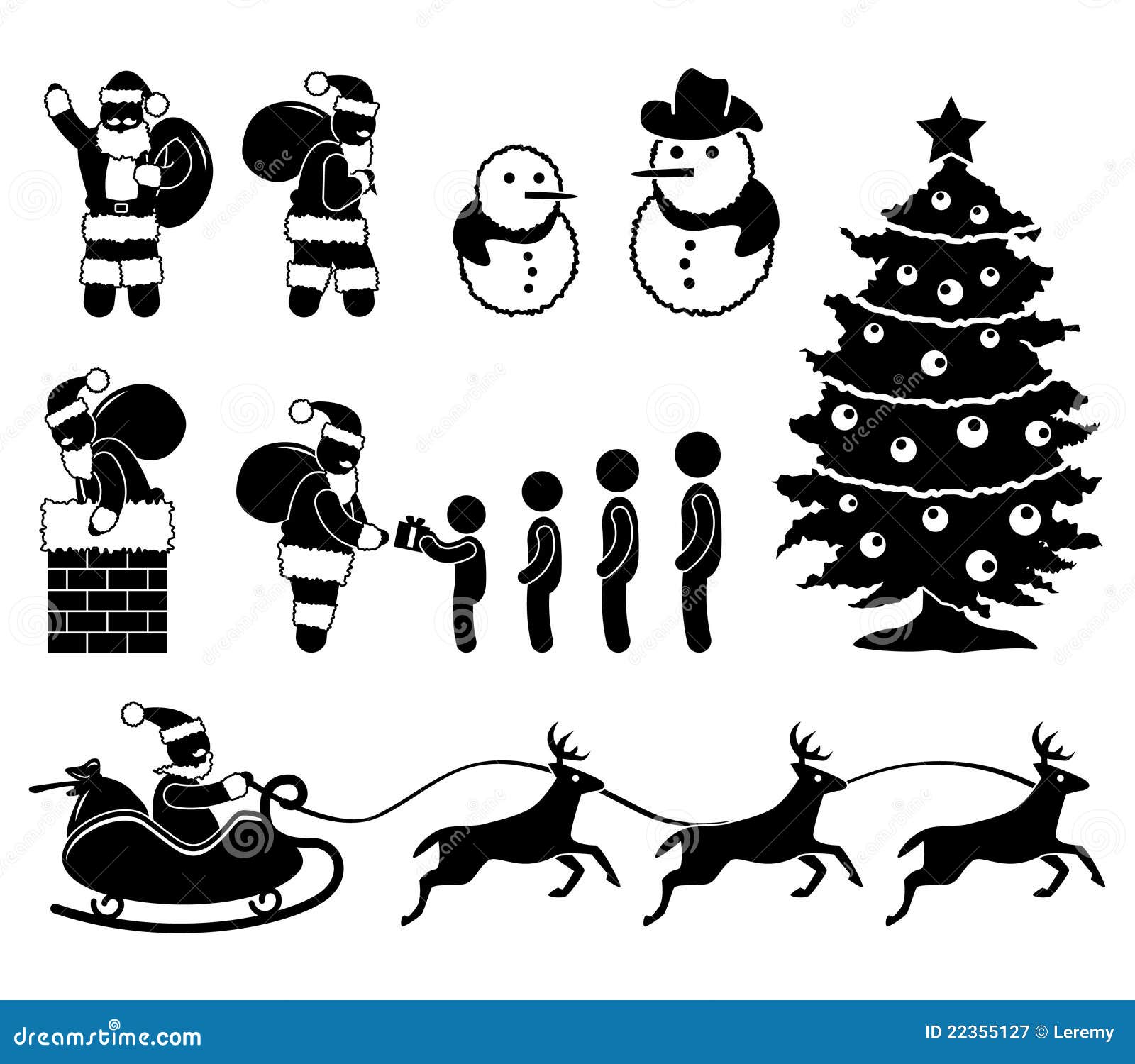 Het Pictogram Van Het Rendier Van De Kerstman Van Kerstmis Vector ...