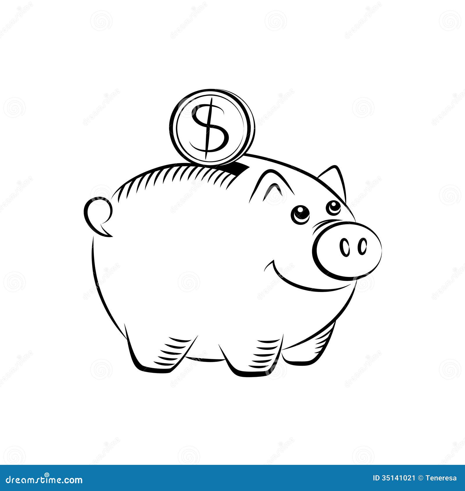 Het Pictogram Van Het Spaarvarken Vector Illustratie - Illustration of ...