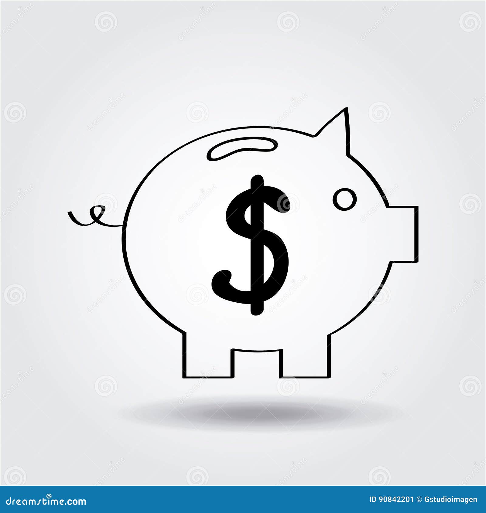 Het Pictogram Van Het Spaarvarken Vector Illustratie - Illustration of ...