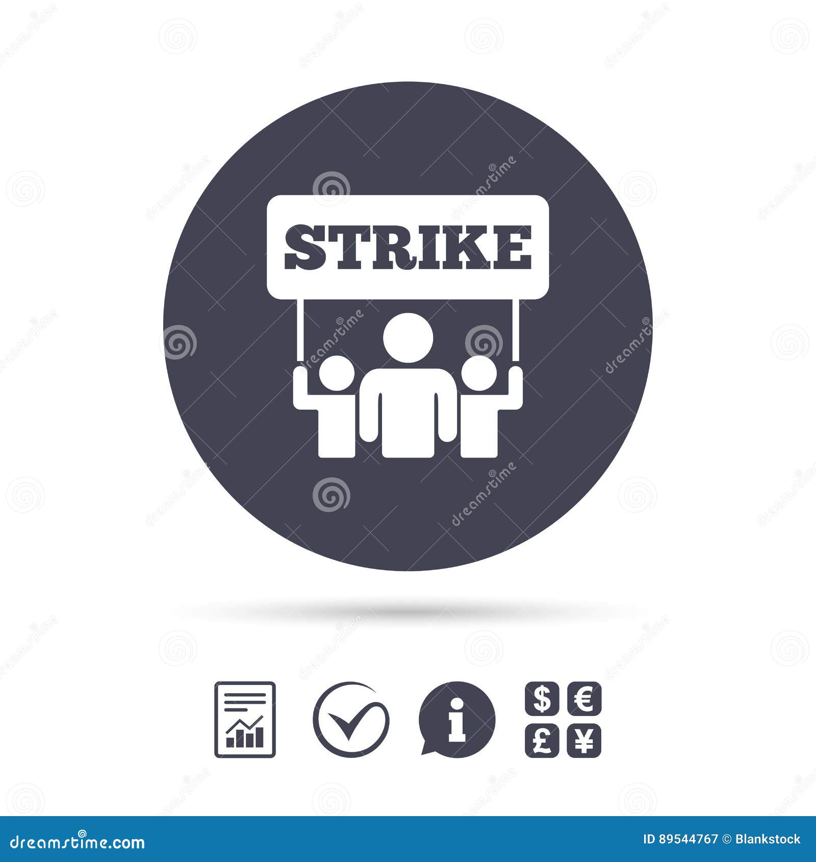 Het Pictogram Van Het Stakingsteken Groeps Mensen Symbool Vector ...