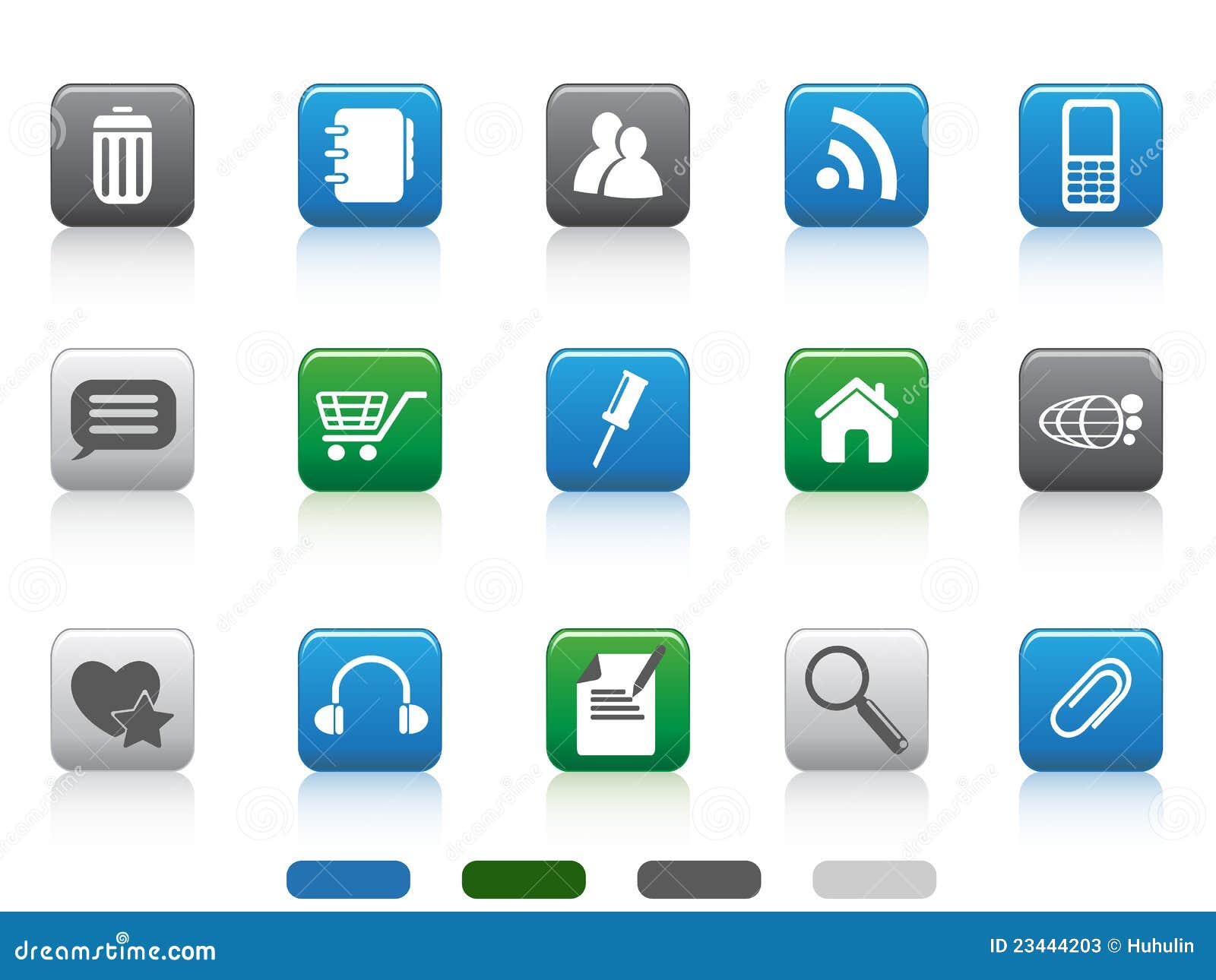 Het Pictogram Van Het Web - Kleuren Vierkante Reeks Vector Illustratie ...
