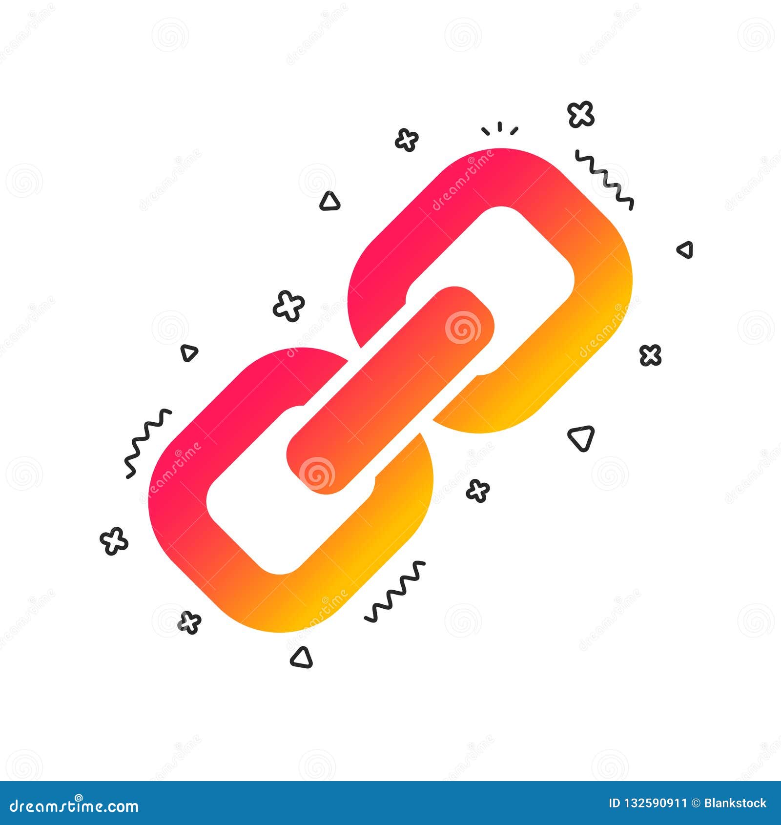 Het Pictogram Van Het Verbindingsteken Hyperlinksymbool Vector Vector ...