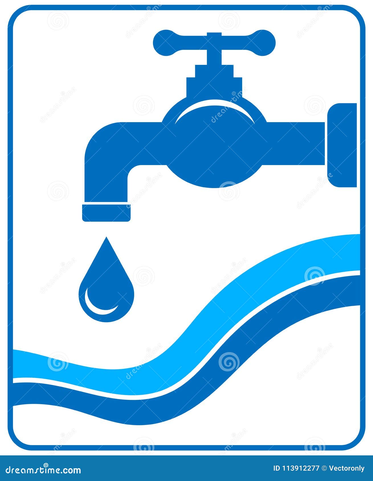 Het Pictogram Vectorillustratie Van De Waterkraan Vector Illustratie ...