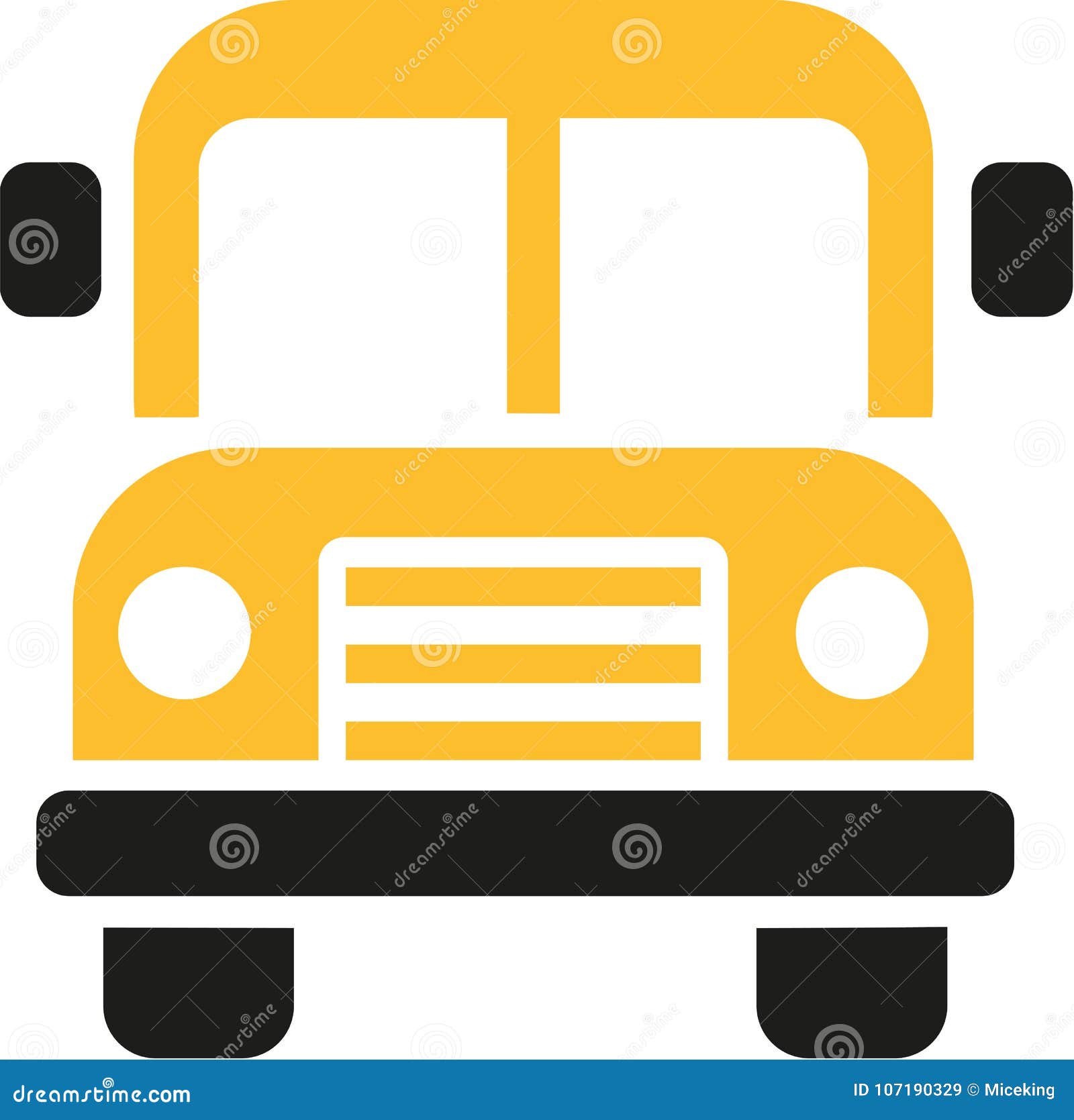 Het Pictogram Vooraanzicht Van De Schoolbus Vector Illustratie ...