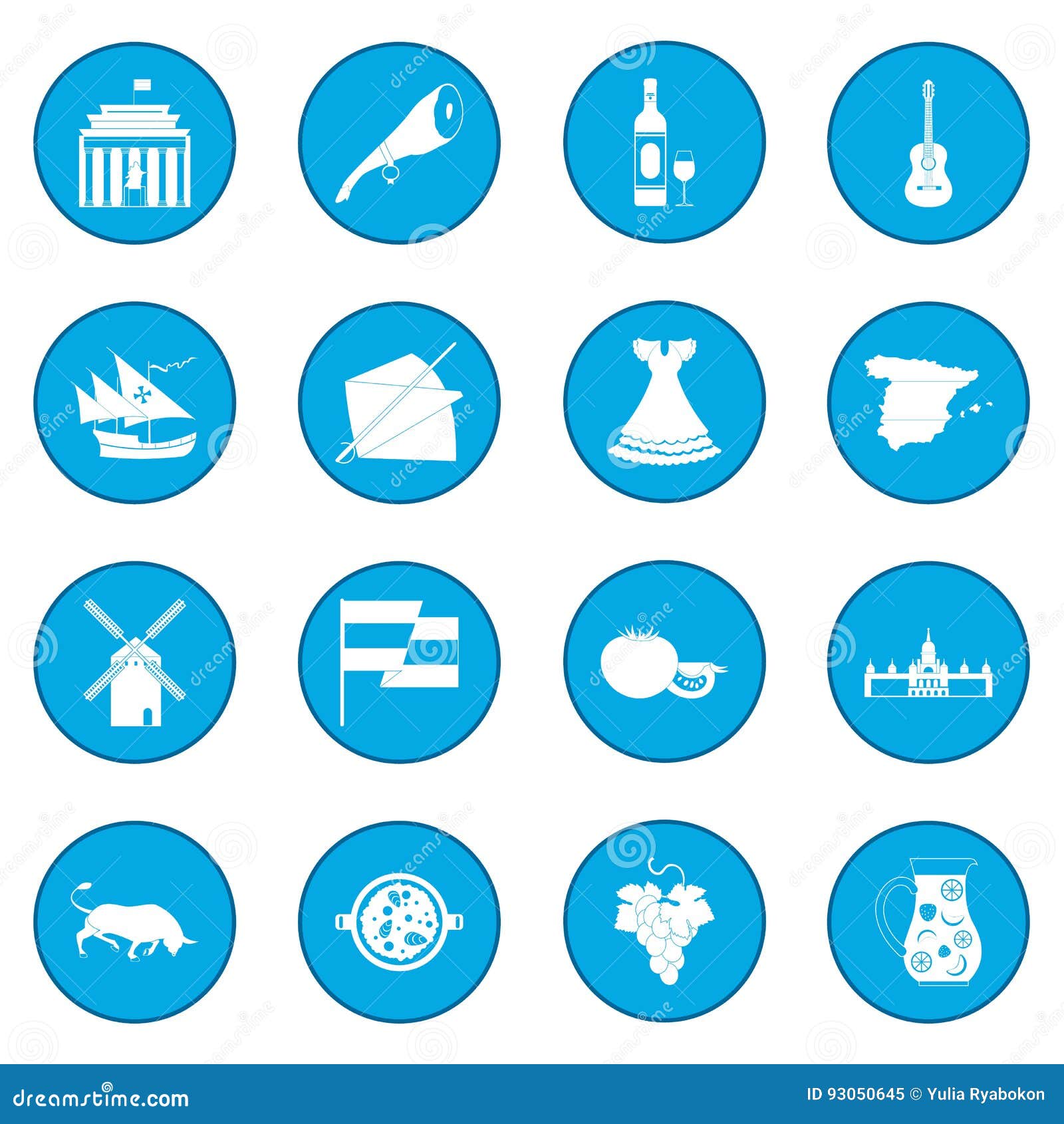 Het Pictogramblauw Van Spanje Vector Illustratie - Illustration of ...