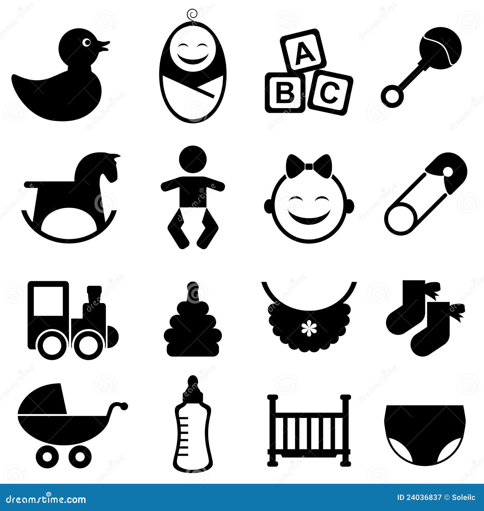 Het Pictogramreeks Van De Baby Vector Illustratie - Illustration of ...