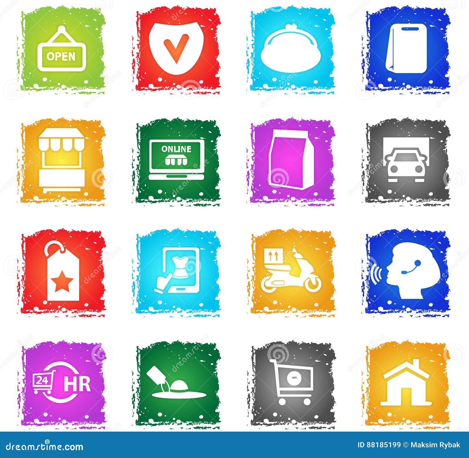 Het Pictogramreeks Van De Elektronische Handel Vector Illustratie ...