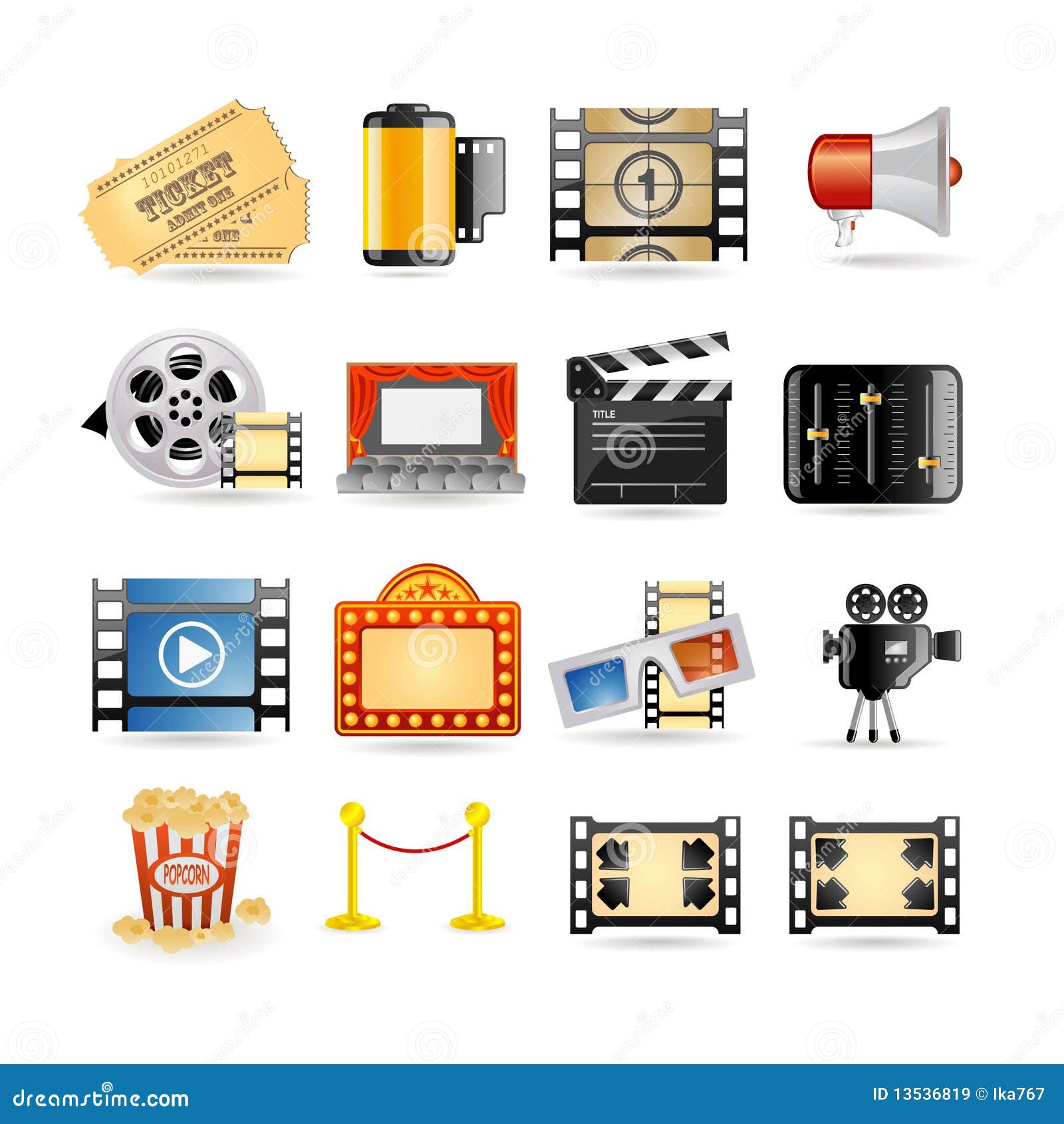 Het Pictogramreeks Van De Film Vector Illustratie - Illustration of ...