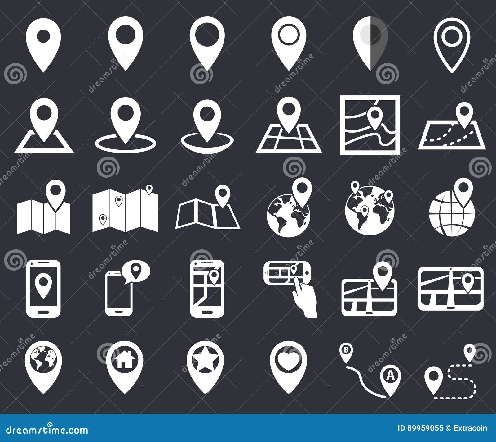 Het Pictogramreeks Van De Kaartwijzer, Gps De Teller Van De ... Het Pictogramreeks Van De Kaartwijzer, Gps De Teller Van De ...