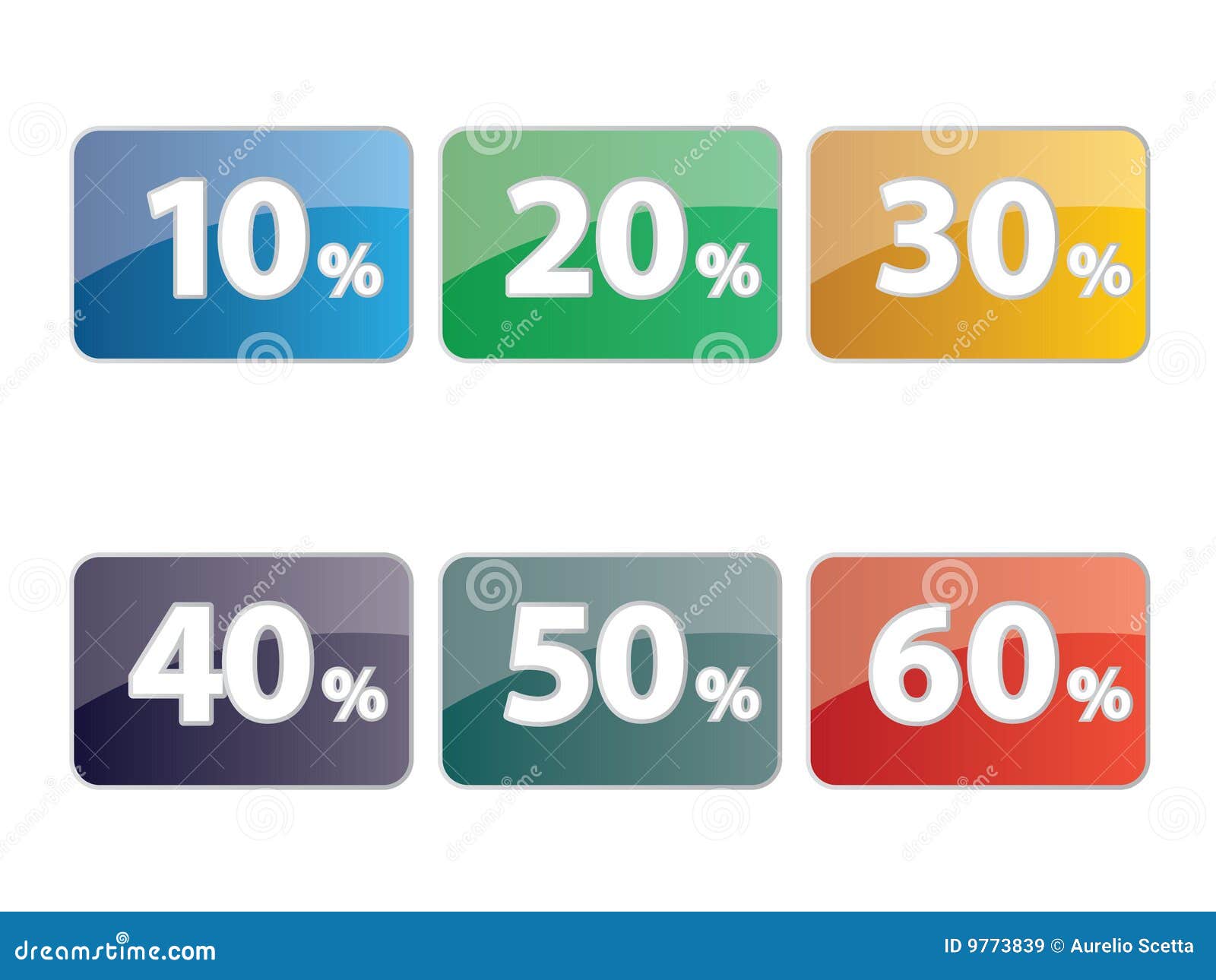 Het Pictogramreeks Van De Korting Vector Illustratie - Illustration of ...