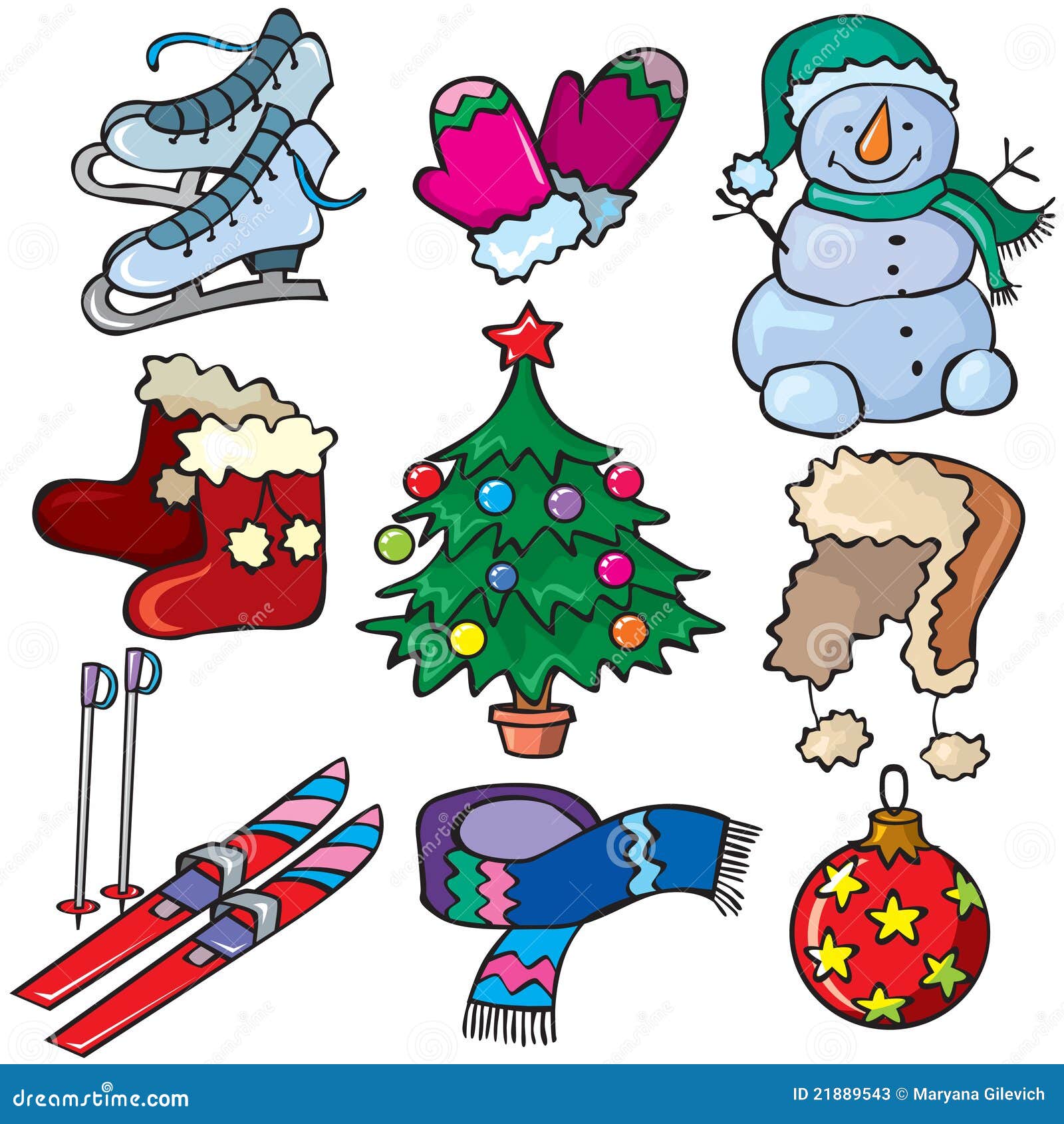 Het Pictogramreeks Van De Winter Vector Illustratie - Illustration of ...