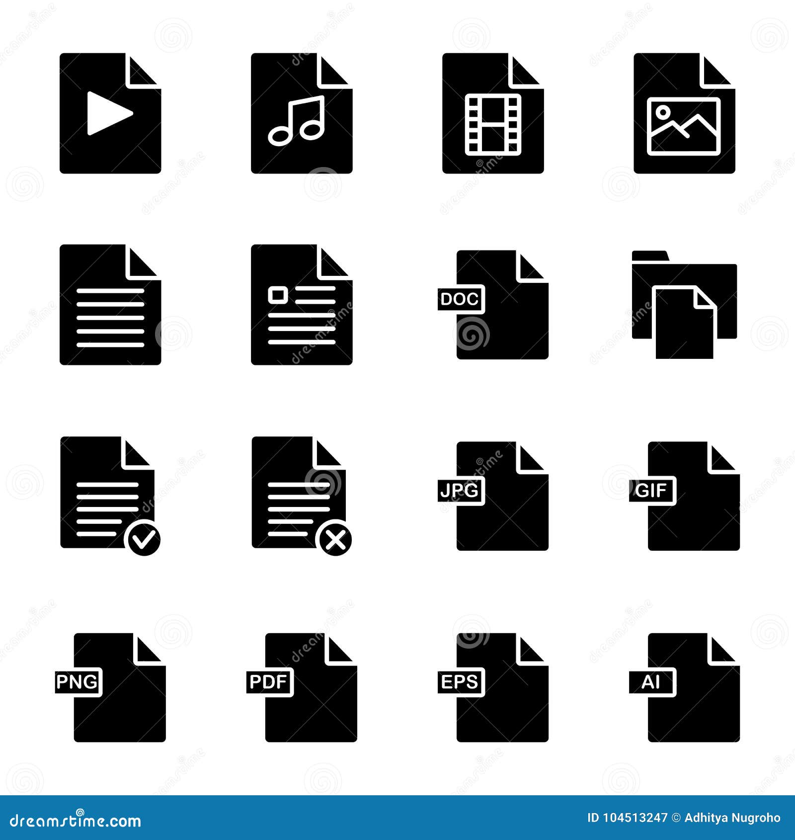 Het Pictogramreeks Van Het Dossierdocument Vector Illustratie ...