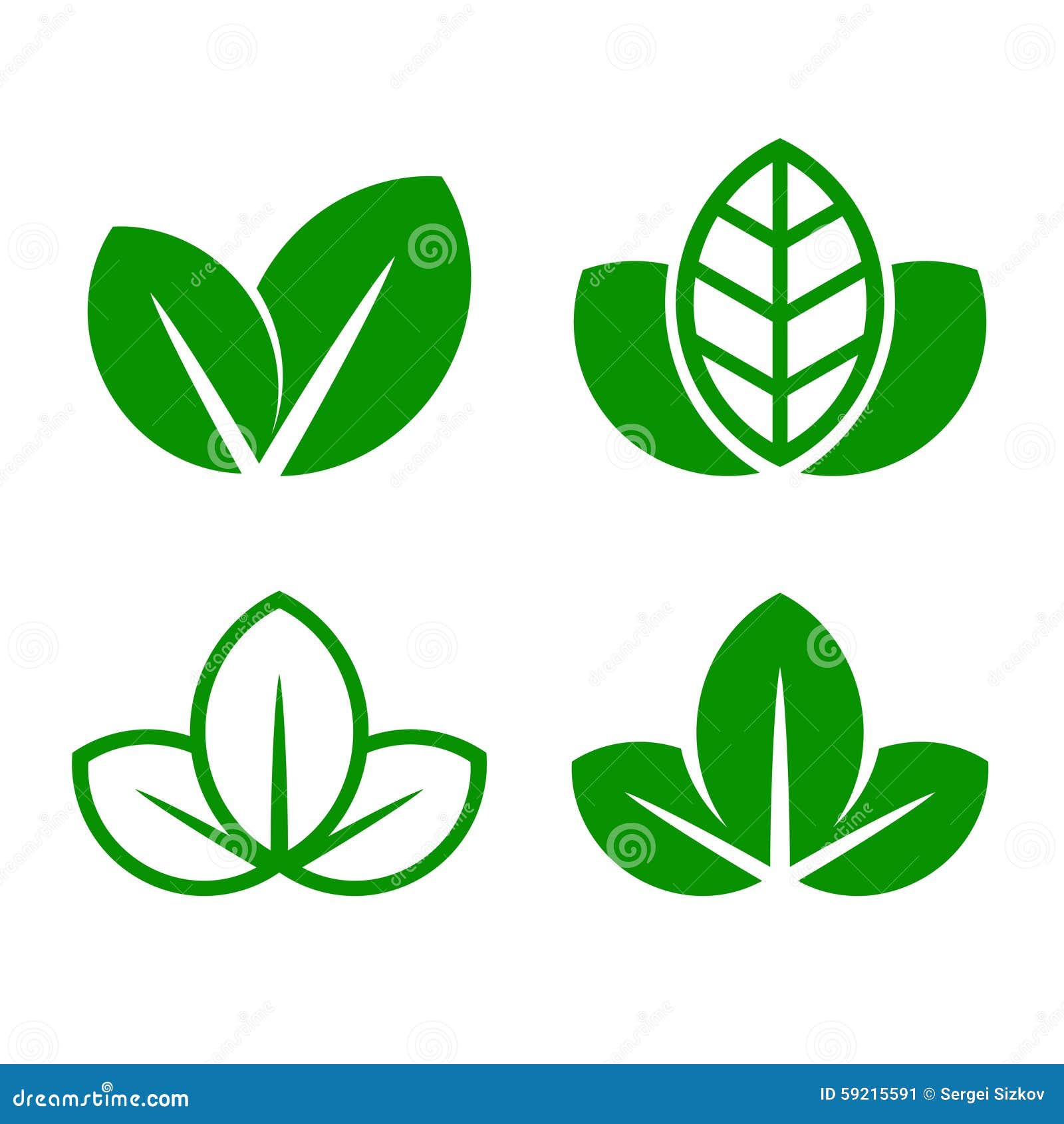 Het Pictogramreeks Van Het Eco Groene Blad Vector Vector Illustratie ...
