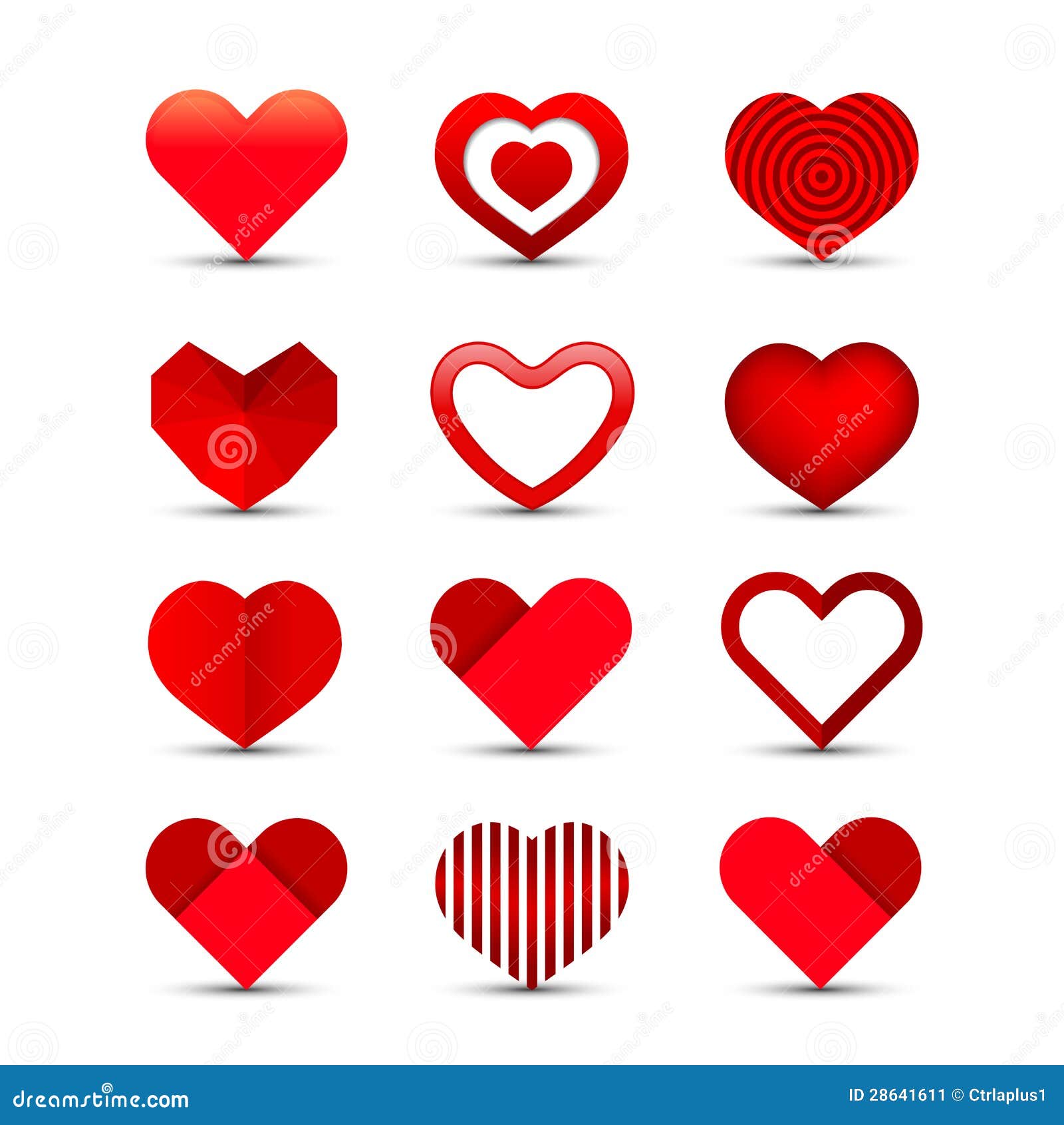 Het Pictogramreeks Van Het Hart Vector Illustratie - Illustration of ...