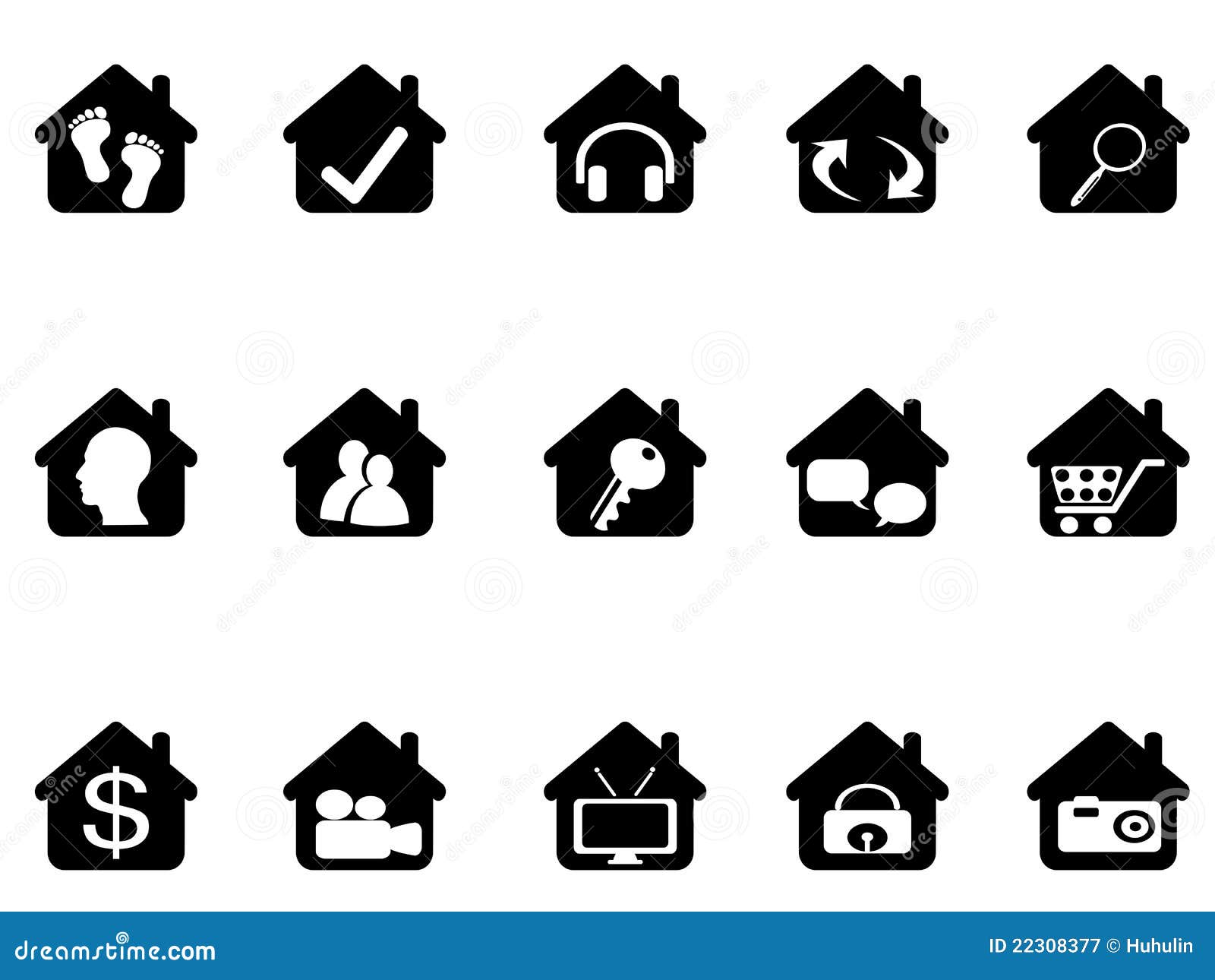 Het Pictogramreeks Van Het Huis Vector Illustratie - Illustration of ...