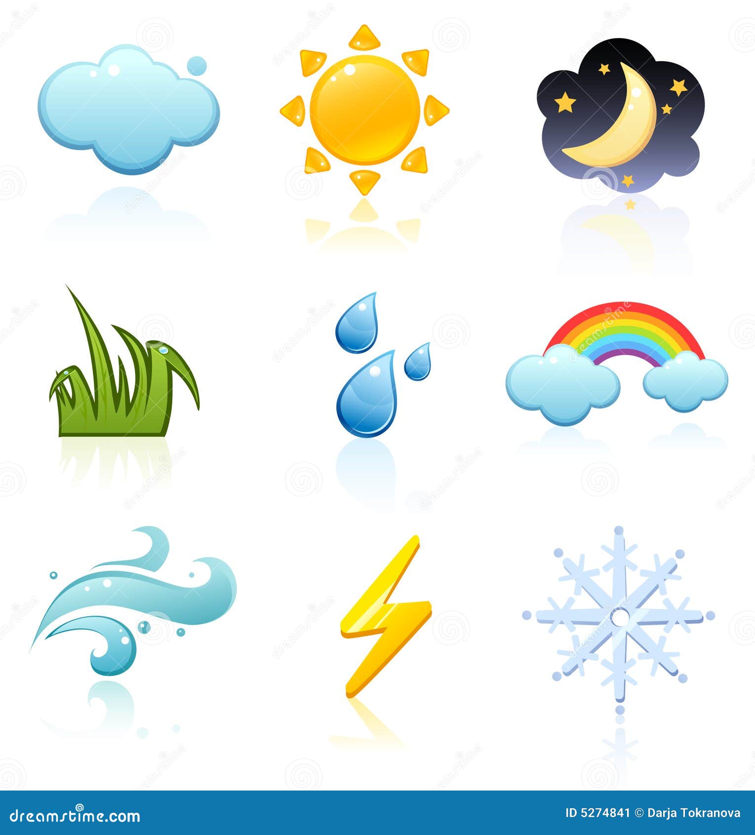 Het Pictogramreeks Van Het Weer Vector Illustratie - Illustration of ...