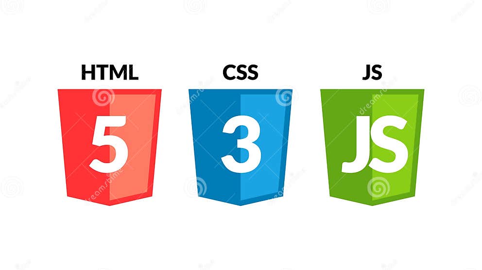 Het Pictogramreeks Van HTML5 CSS3 JS De Reeks Van Het Het Embleempictogram Van De ...