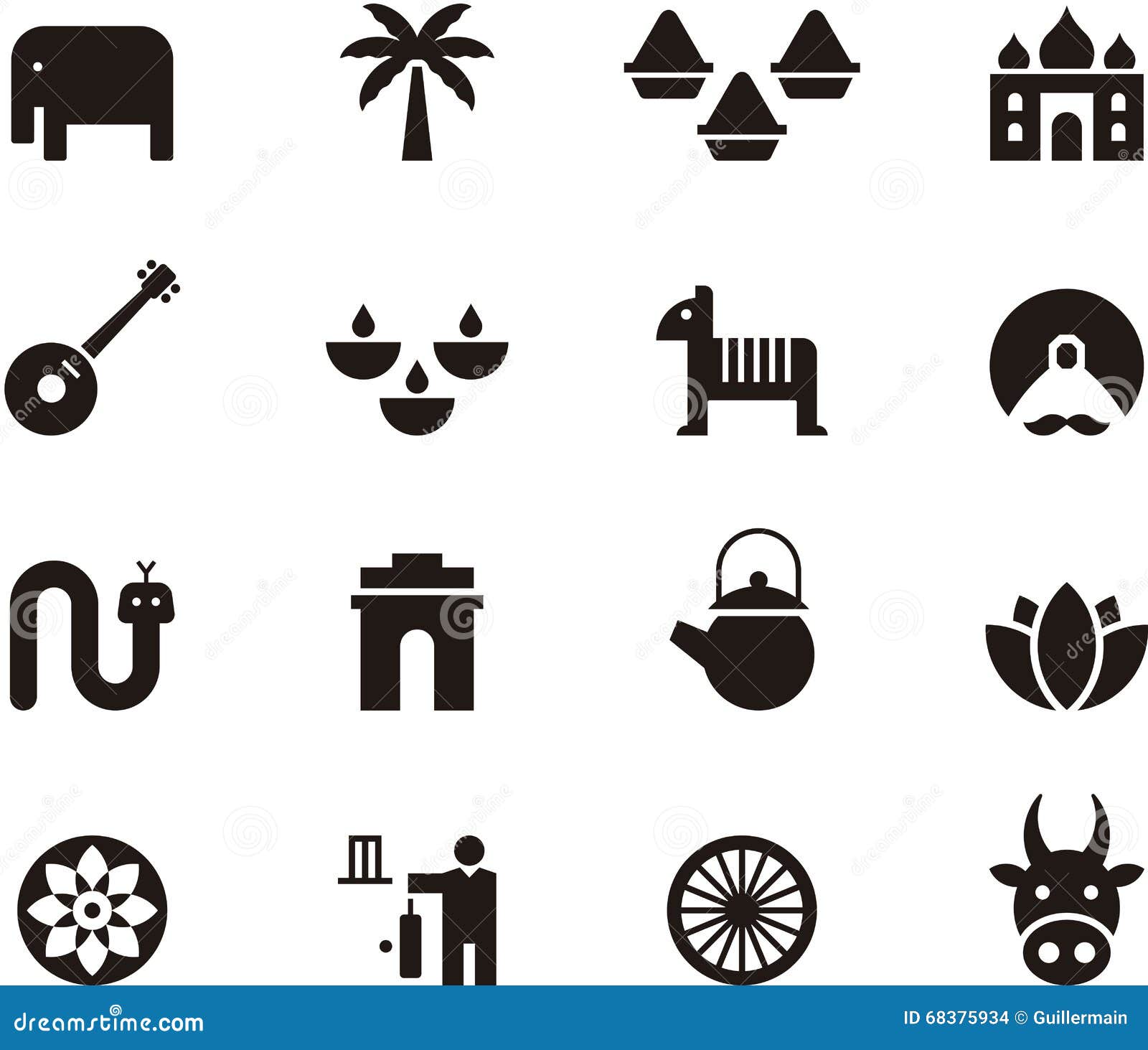 Het Pictogramreeks Van India Vector Illustratie - Illustration of cobra ...