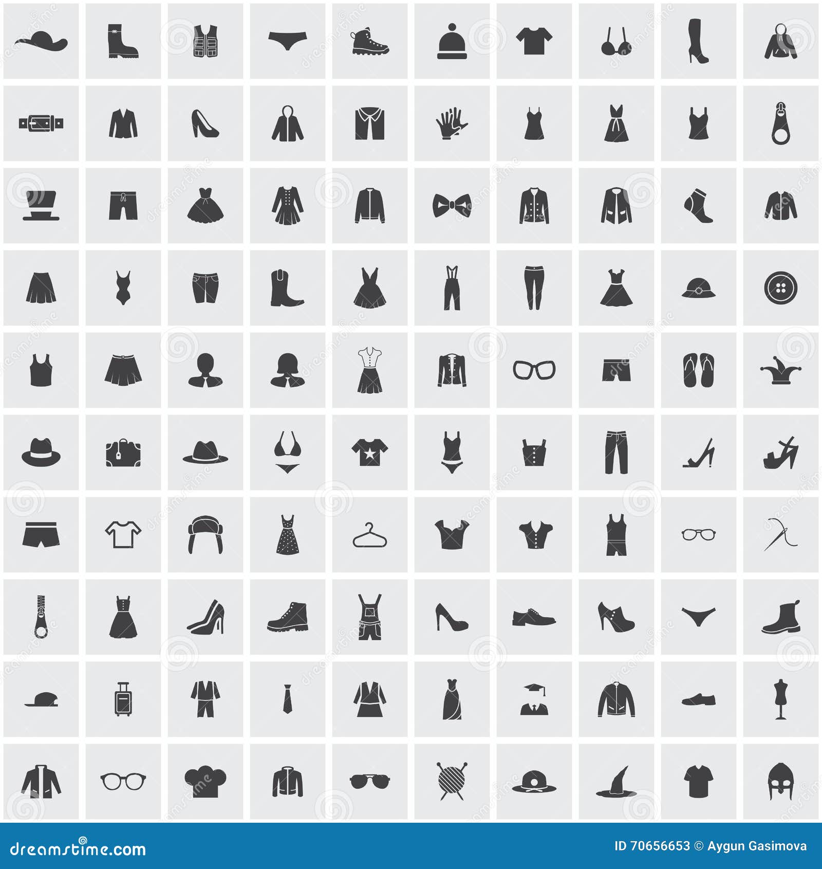 Het Pictogramreeks Van Kleren Vector Illustratie - Illustration of ...