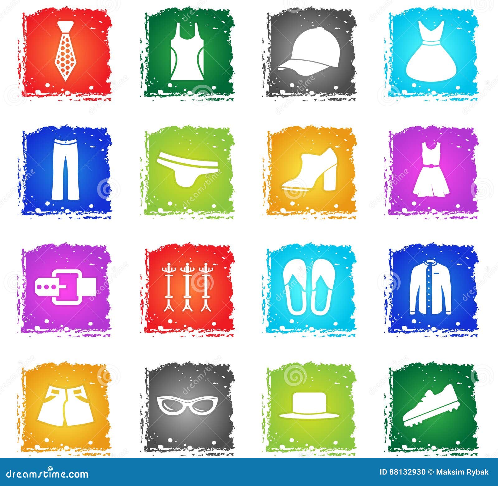 Het Pictogramreeks Van Kleren Stock Illustratie - Illustration of riem ...