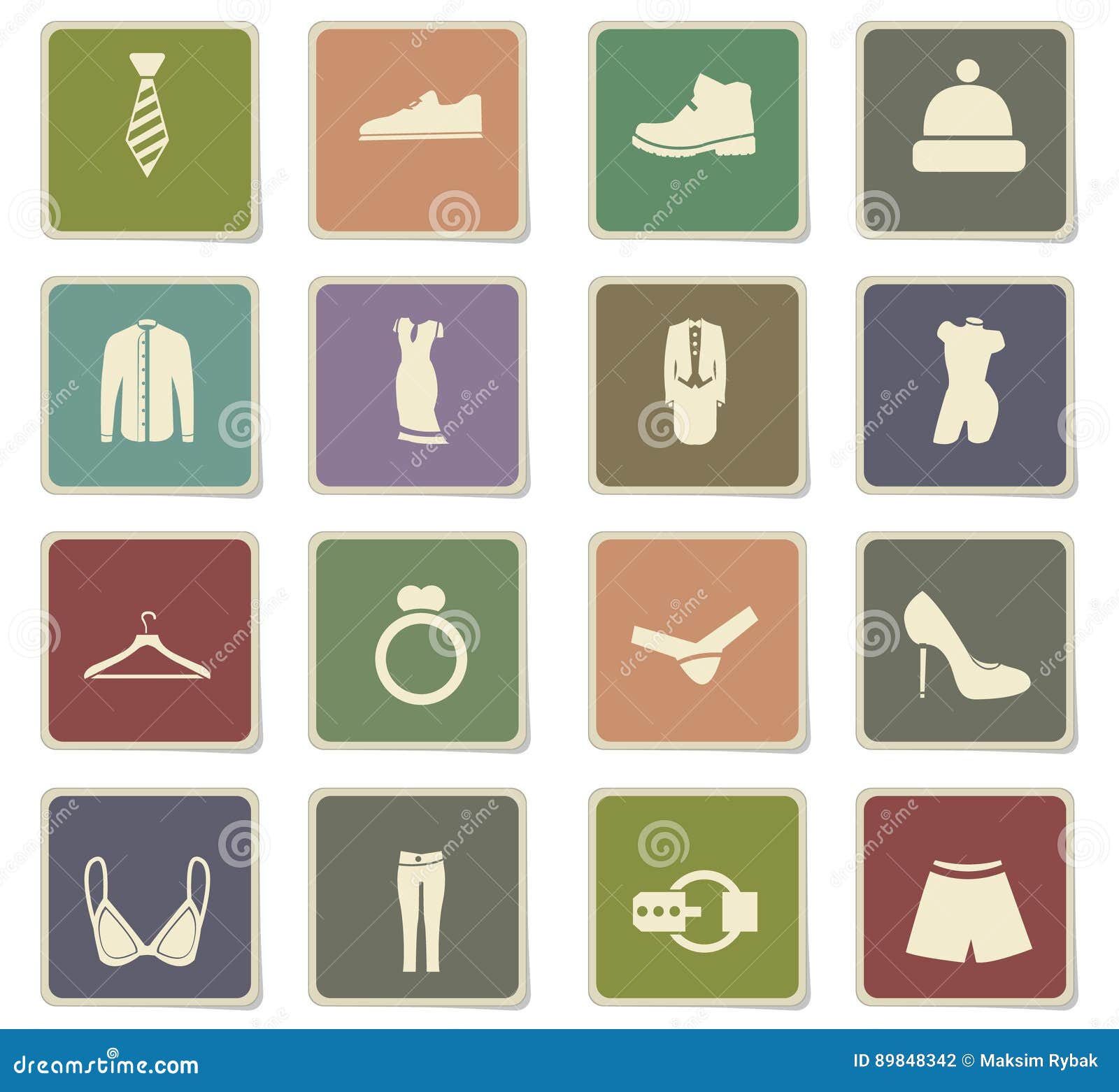 Het Pictogramreeks Van Kleren Stock Illustratie - Illustration of band ...