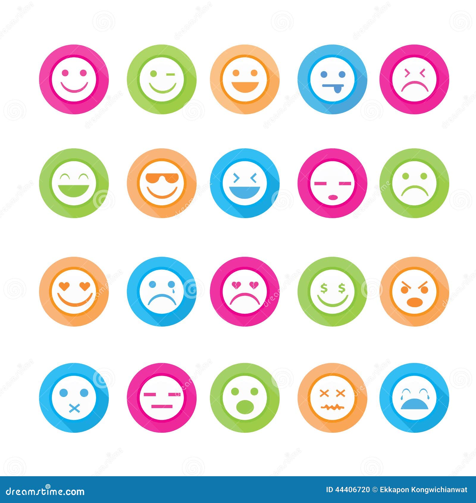 Het Pictogramreeks Van Smileygezichten Vector Illustratie ...