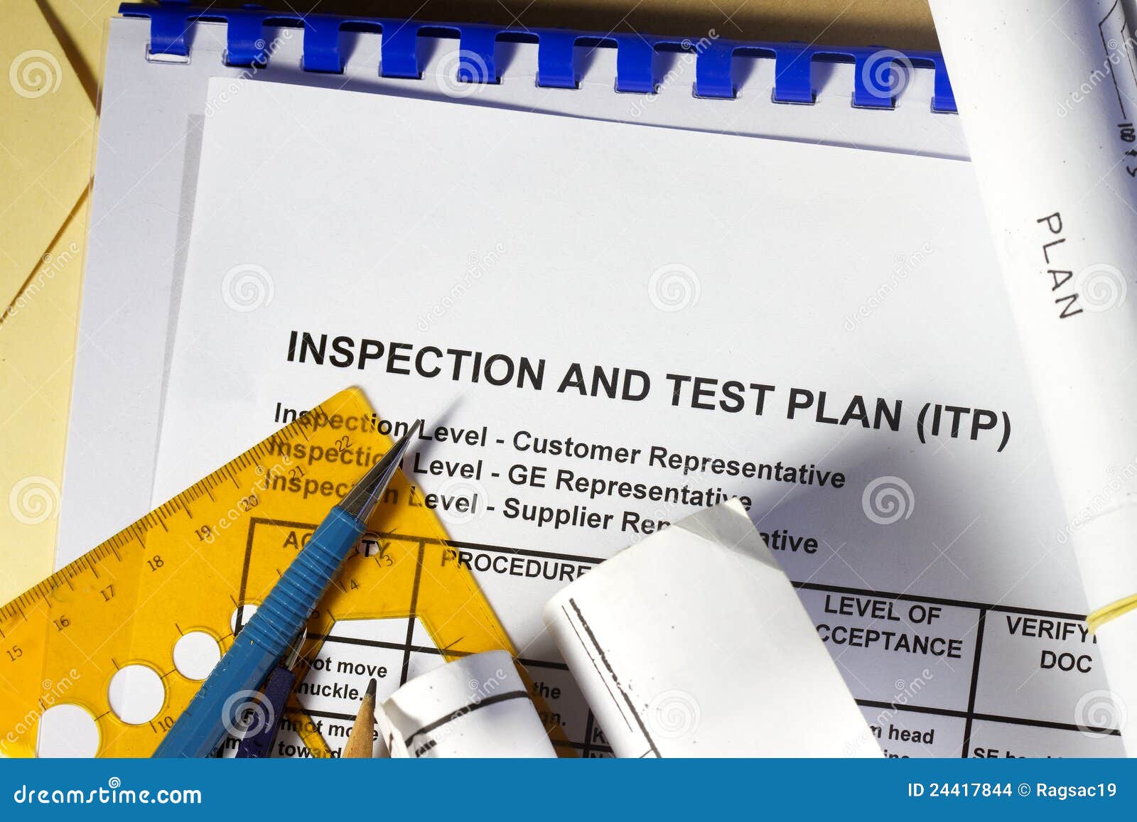 Het Plan Van De Inspectie En Van De Test Stock Foto - Image of ...