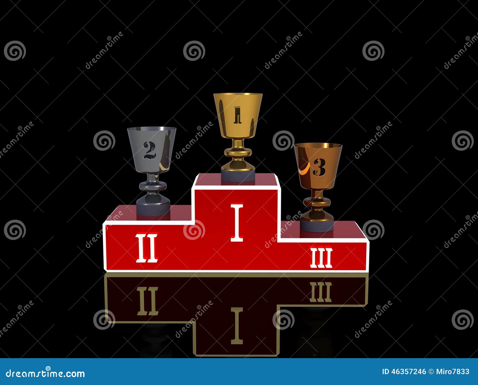 Het Podium Voor 3d Winnaar, Geeft Terug Stock Illustratie ...